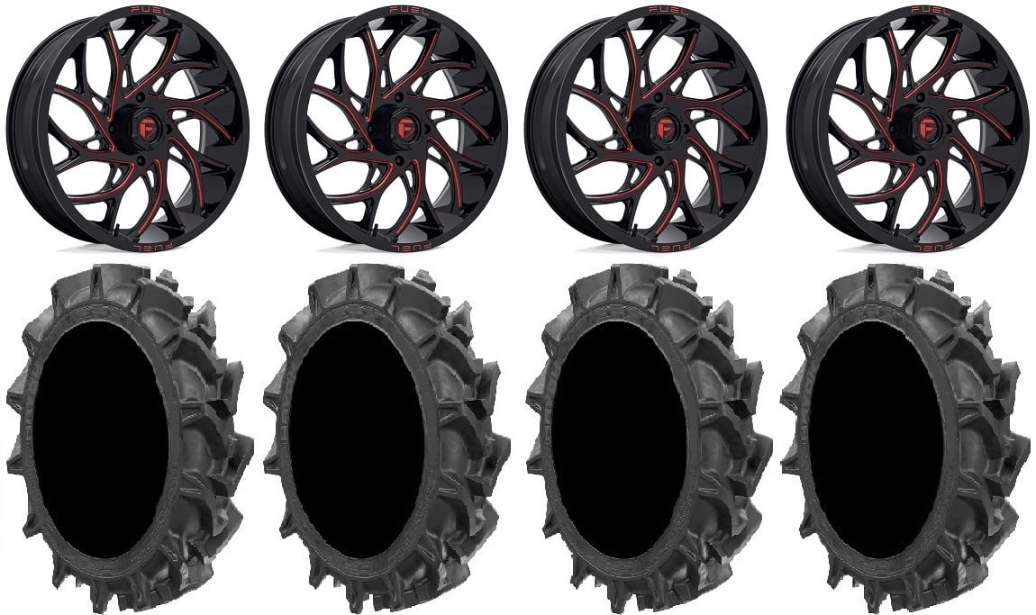 Fuel Runner 20" Wheels Red 33" MotoHavok Tires Can-Am Maverick X3 ...