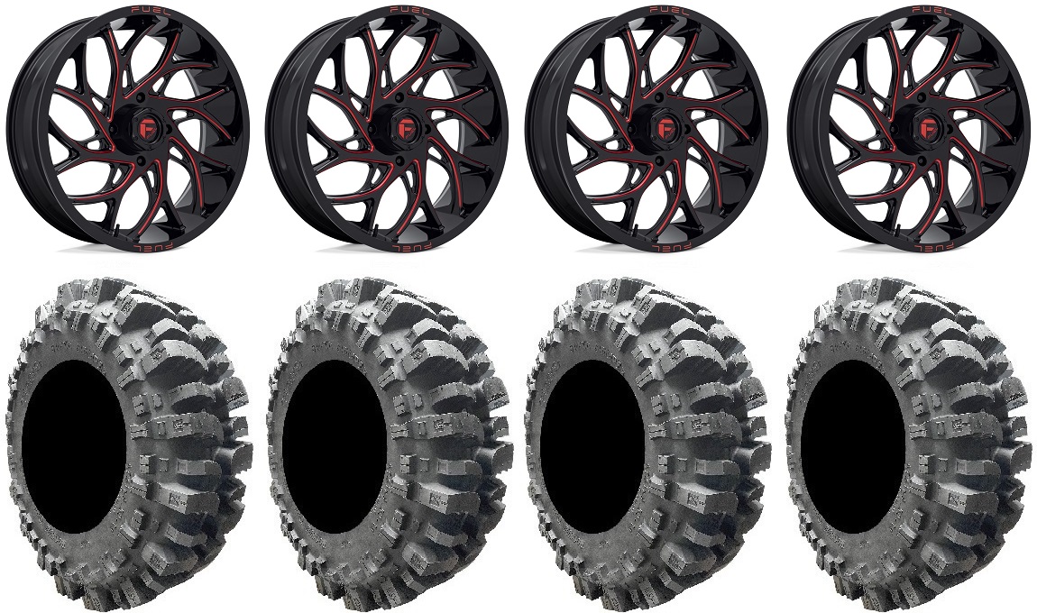 Fuel Runner 20" Wheels Red 35" Bogger Tires Polaris RZR XP 1000 / PRO ...