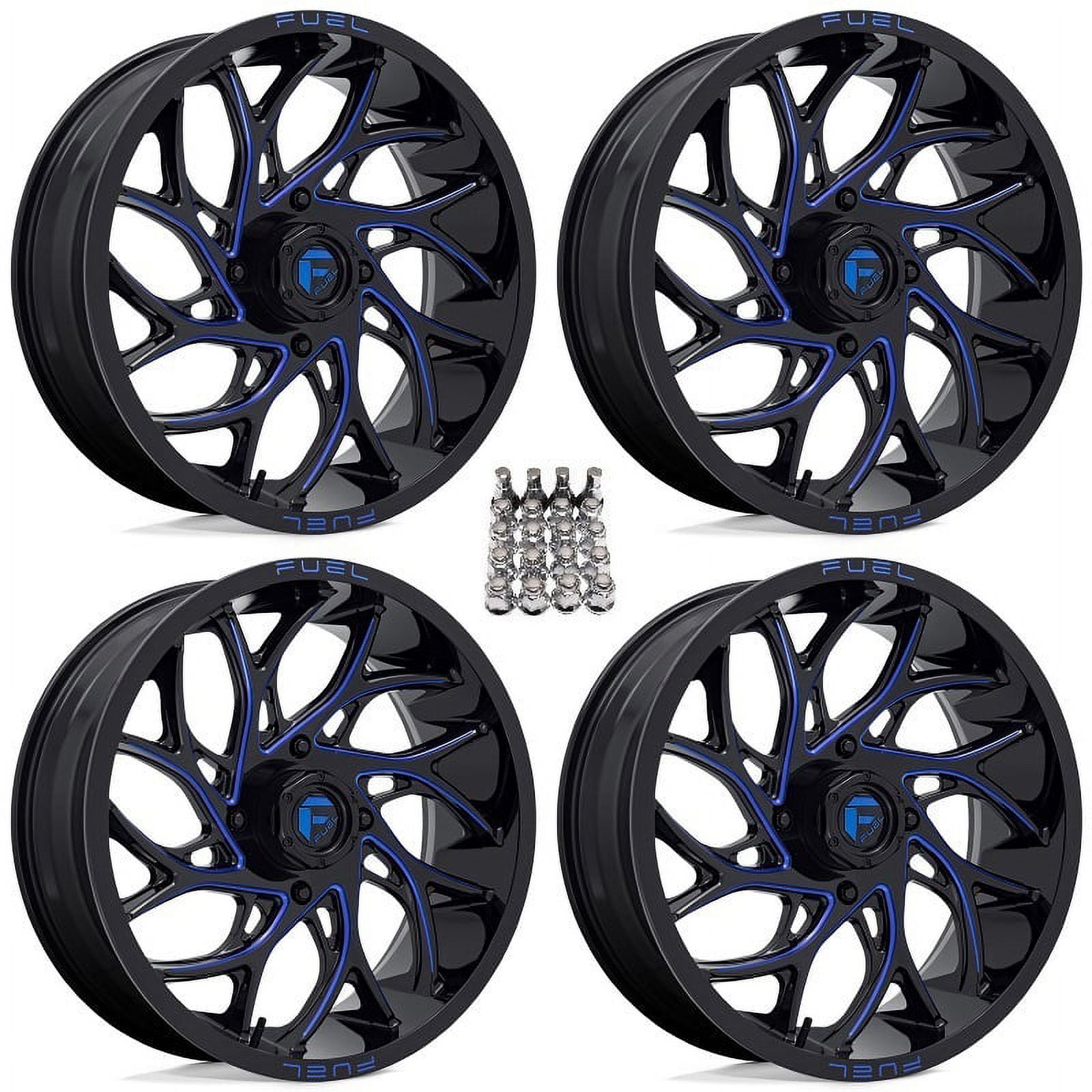 Fuel Runner 22" ATV Wheels Gloss Black/Blue Sportsman RZR Ranger ...