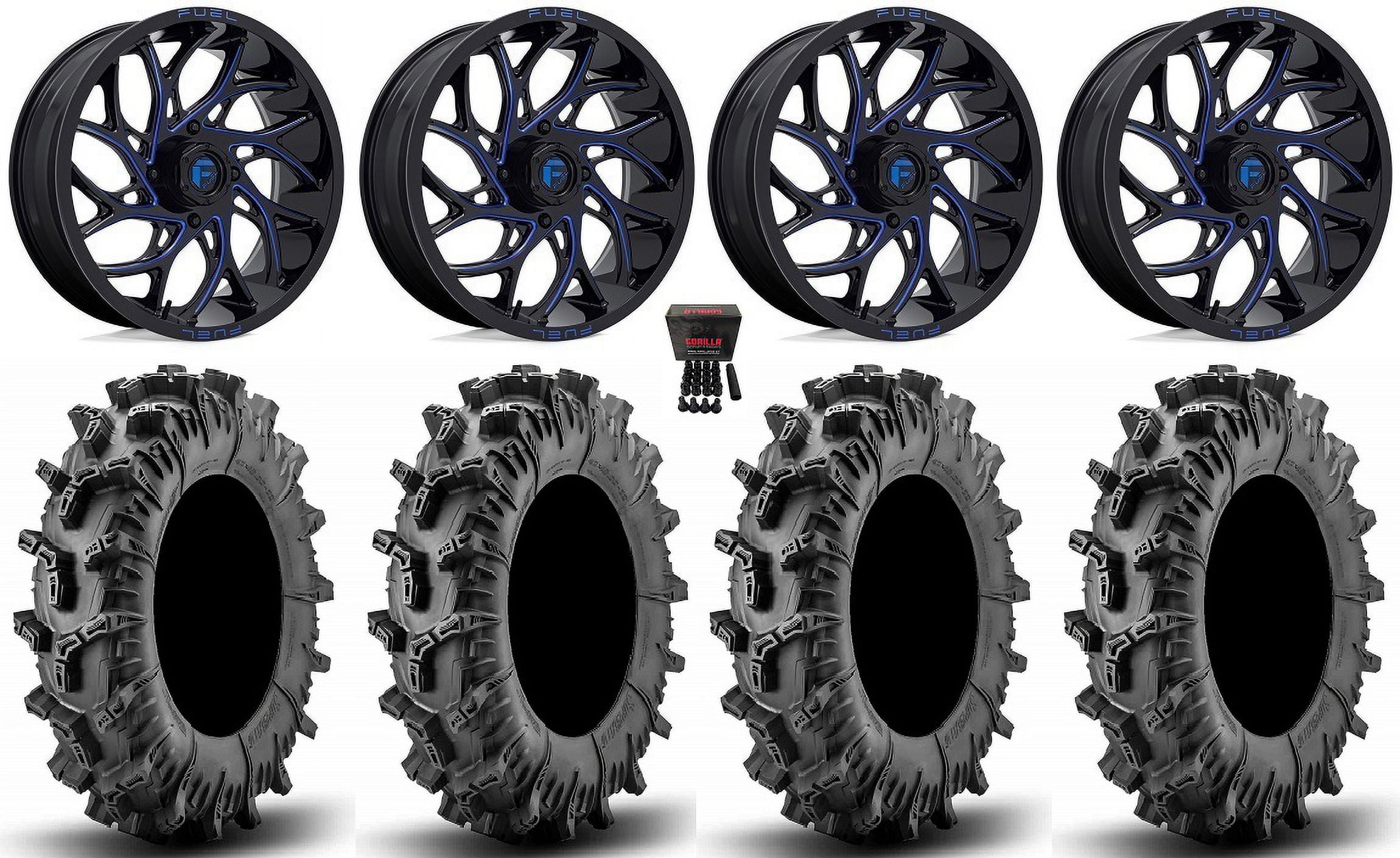 Fuel Runner 22" Wheels Blue 35" Terminator Max Tires Polaris RZR XP ...