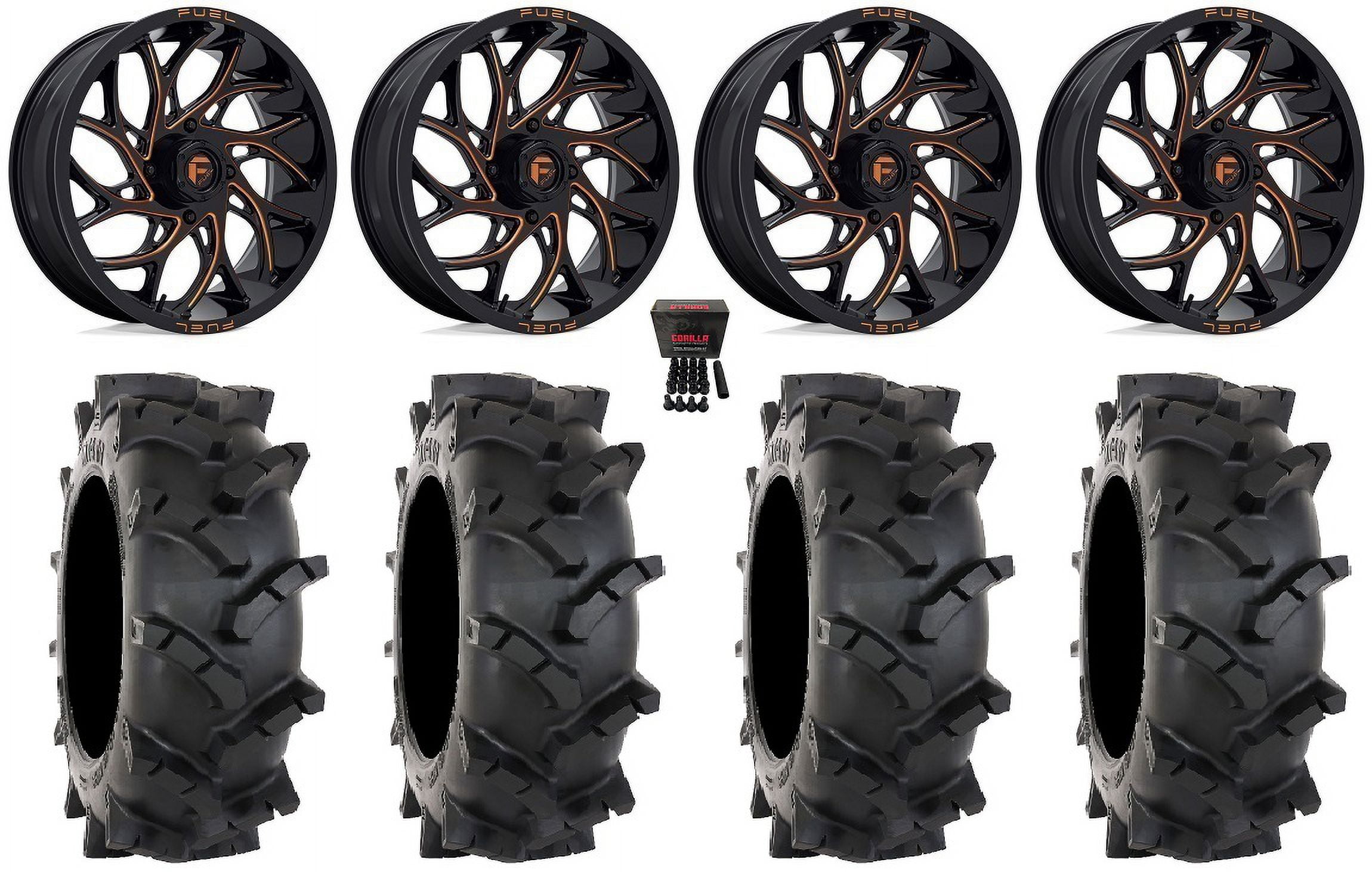 Fuel Runner 22" Wheels Orange 37" MT410 Tires Can-Am Commander Maverick ...