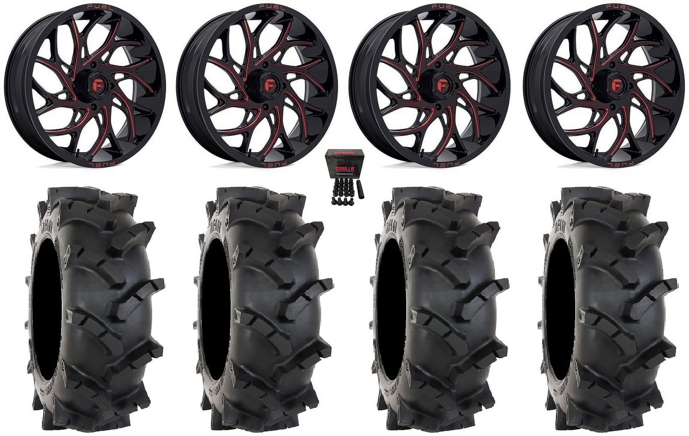 Fuel Runner 22" Wheels Red 35" MT410 Tires Can-Am Maverick X3 / Honda ...