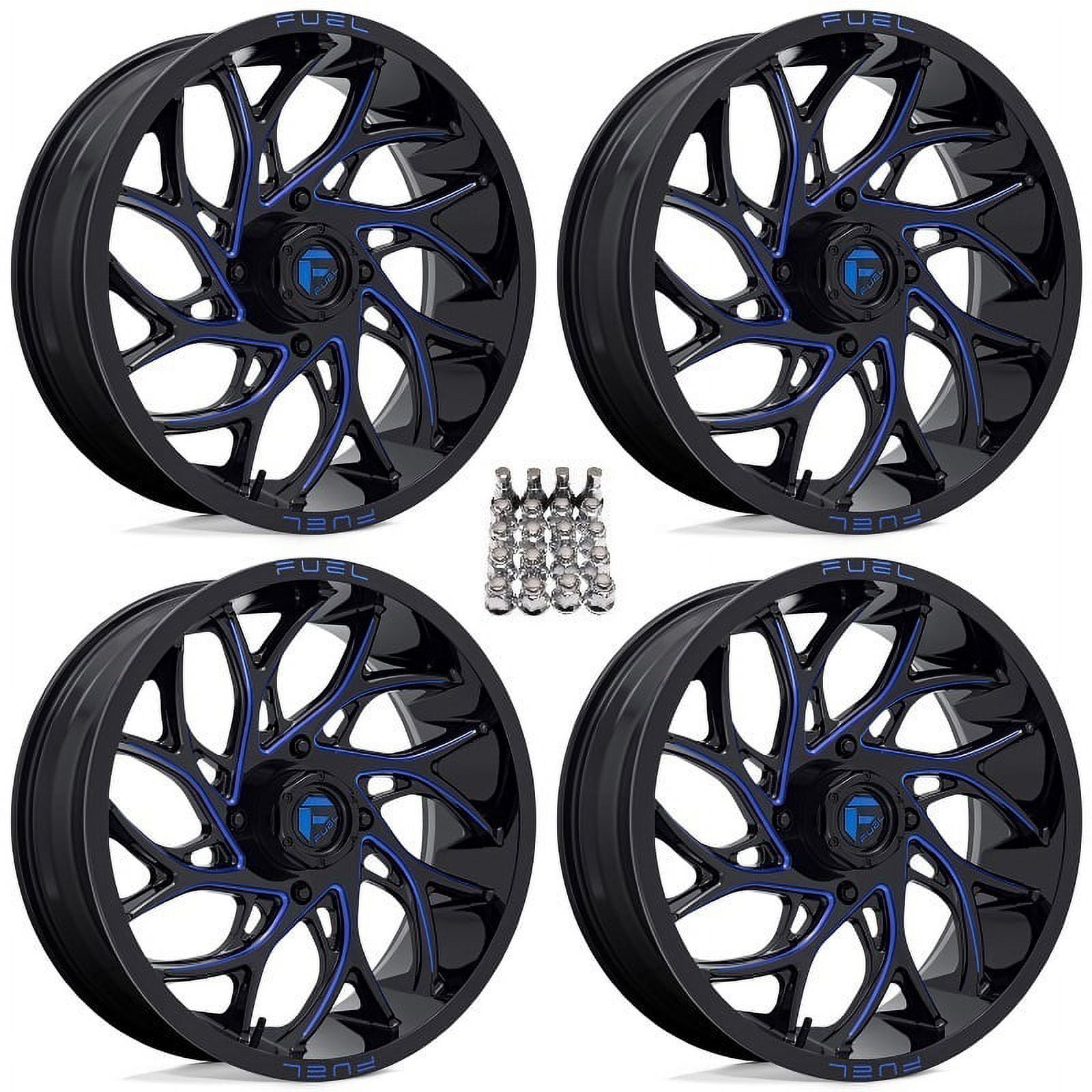 Fuel Runner 24" UTV Wheels Gloss Black/Blue Can-Am Commander Maverick ...