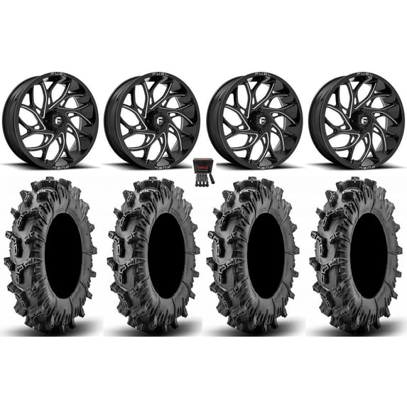 Fuel Runner 24" Wheels Black 38" Terminator Max Tires Polaris RZR XP ...