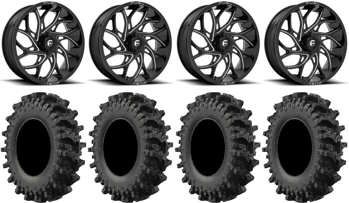 Fuel Runner 24" Wheels Black 40" MotoSlayer Tires Polaris RZR XP 1000 / PRO XP / Ranger XP 900/ ...