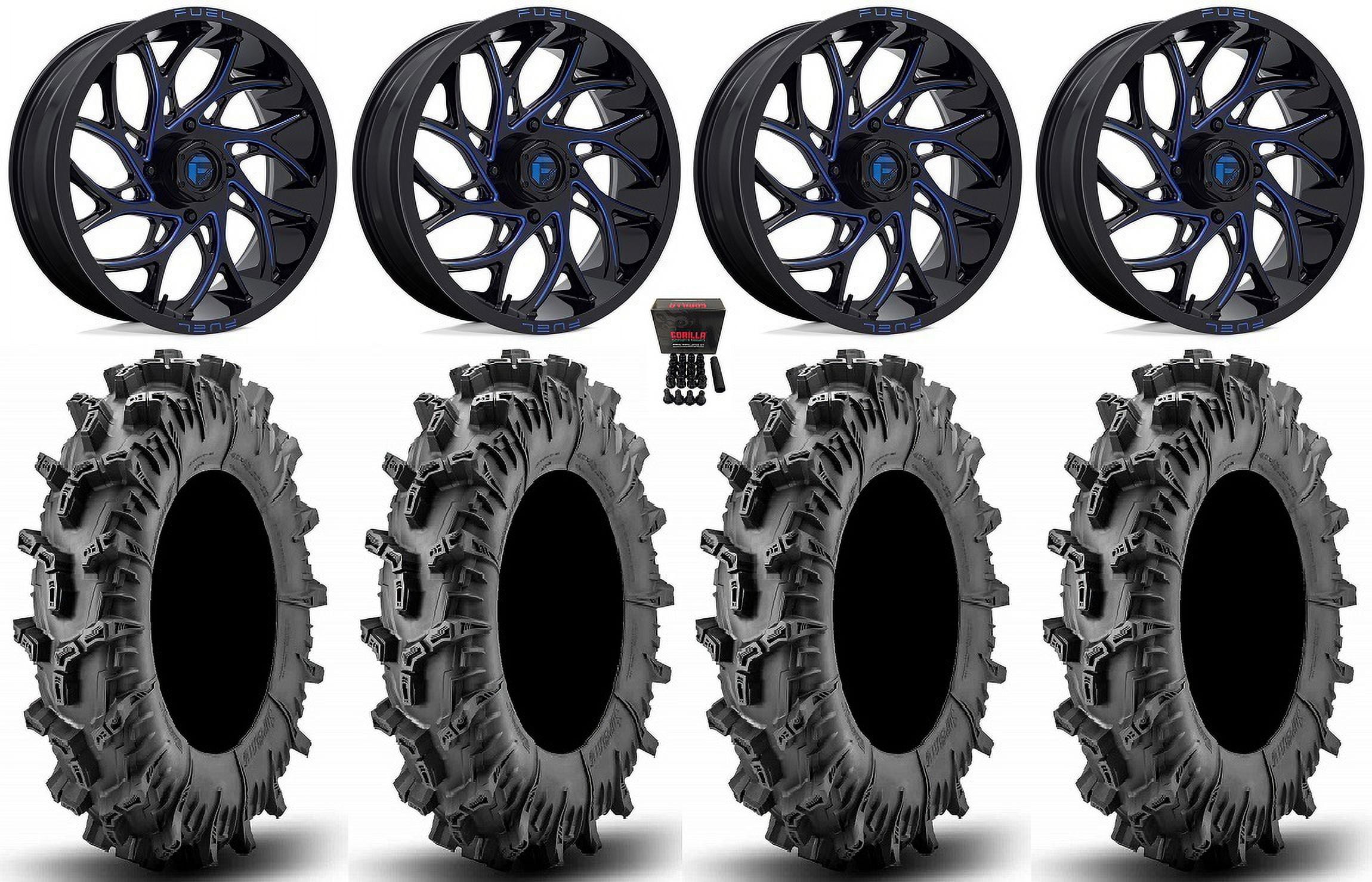 Fuel Runner 24" Wheels Blue 44" Terminator Max Tires Can-Am Commander ...