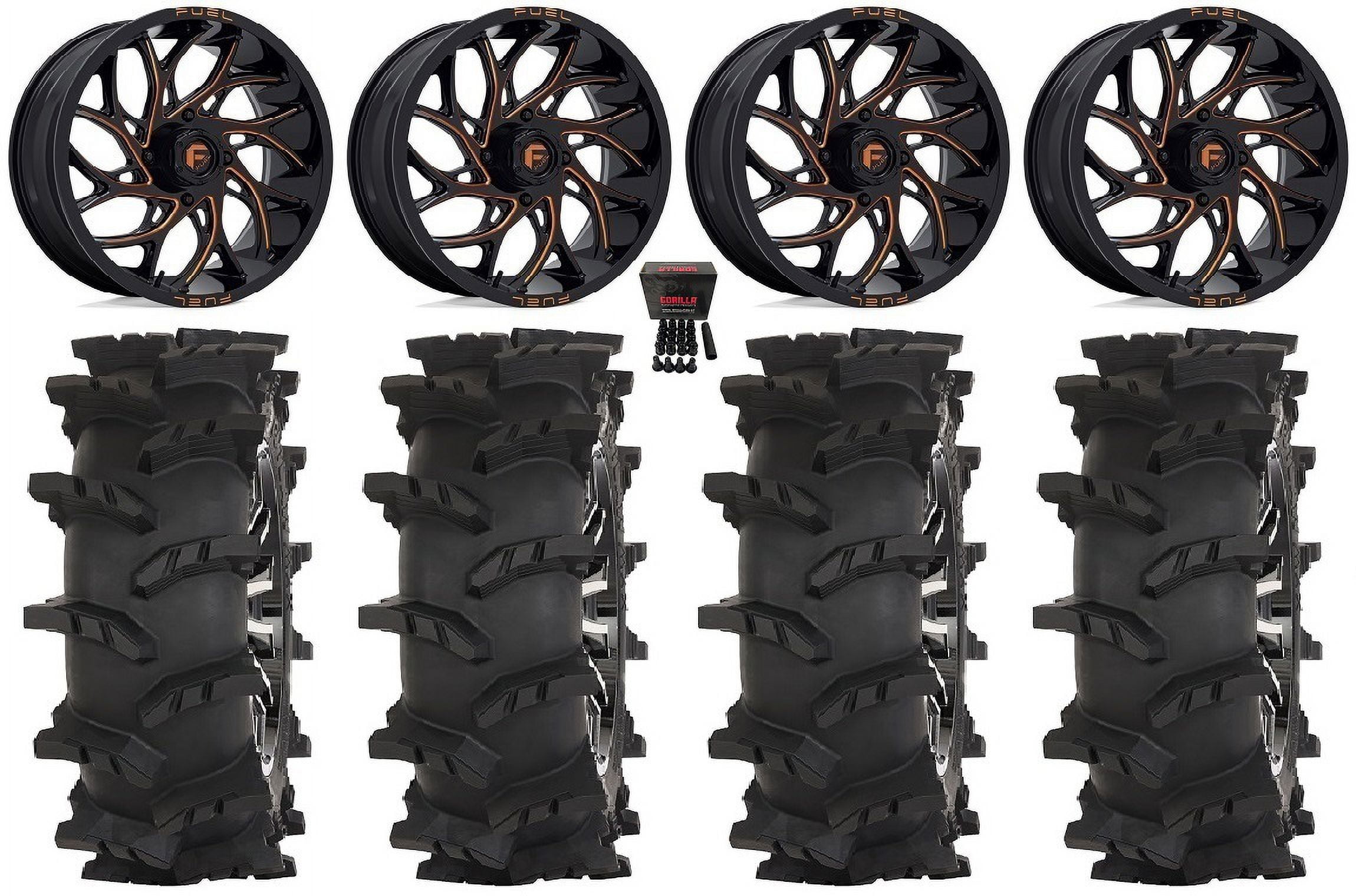Fuel Runner 24" Wheels Orange 44" Outlaw Max Tires Can-Am Commander ...