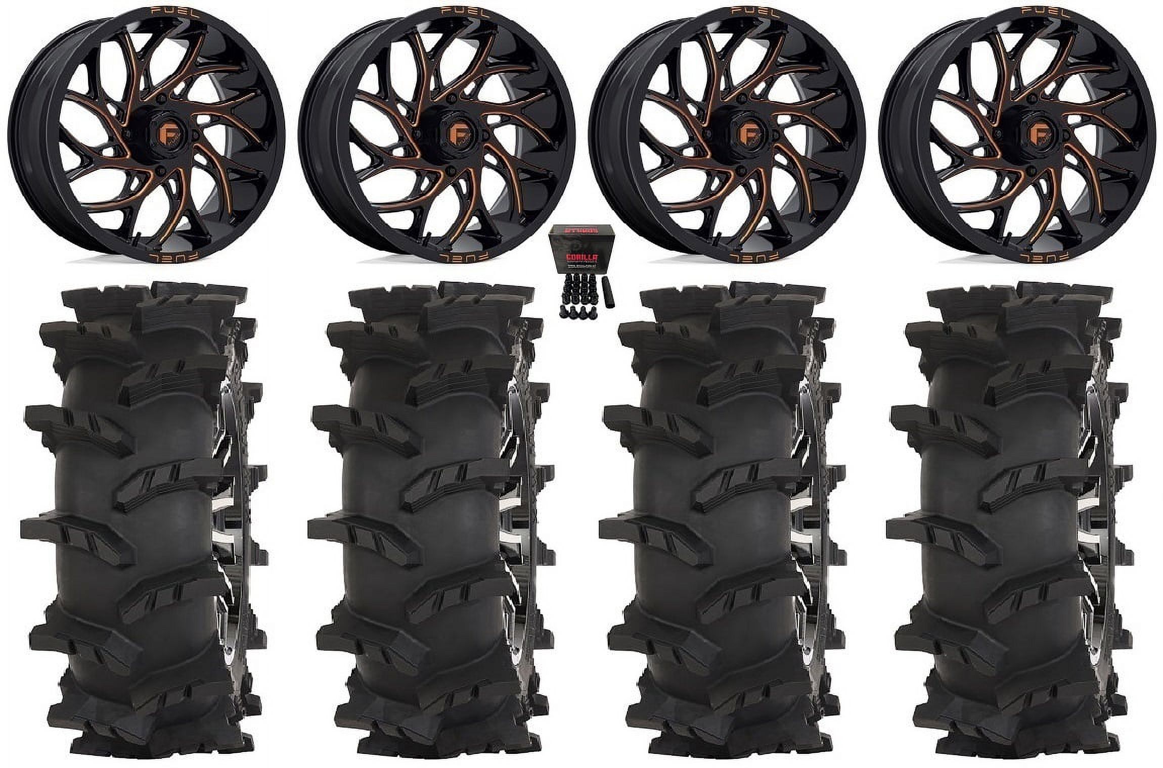 Fuel Runner 24" Wheels Orange 44" Outlaw Max Tires Polaris RZR XP 1000 ...
