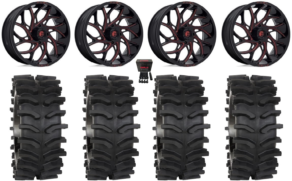 Fuel Runner 24" Wheels Red 37" XT400W Tires Can-Am Commander Maverick ...