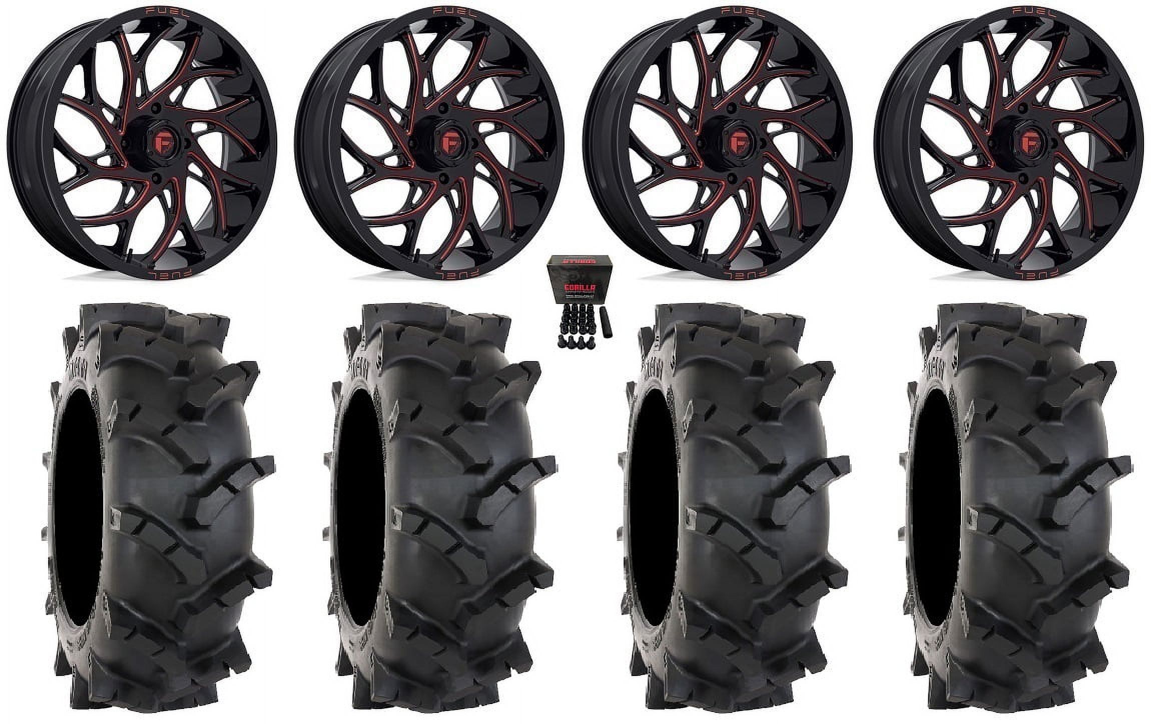 Fuel Runner 24" Wheels Red 40" MT410 Tires Can-Am Maverick X3 / Honda ...