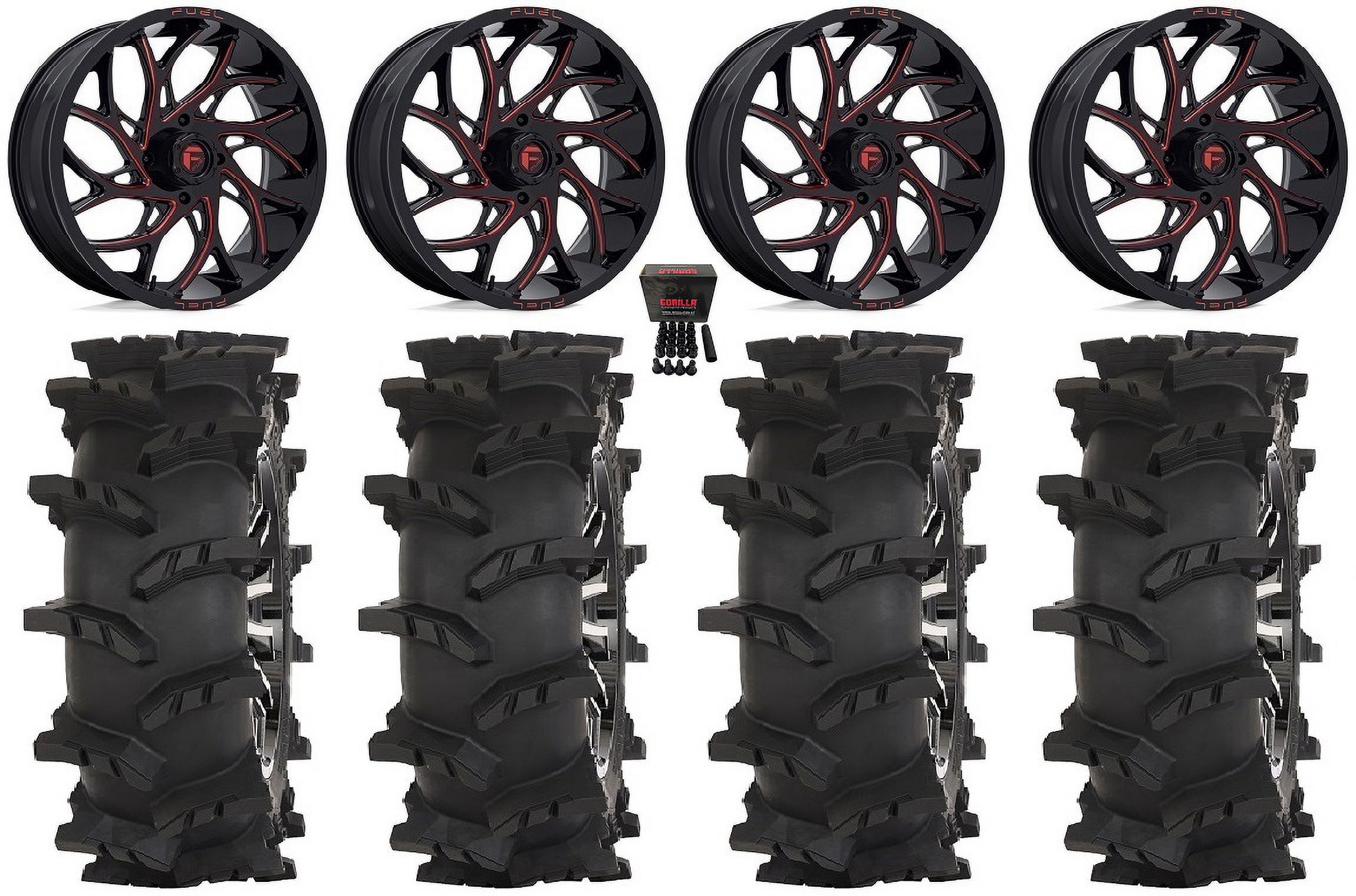 Fuel Runner 24" Wheels Red 40" Outlaw Max Tires Can-Am Maverick X3 ...