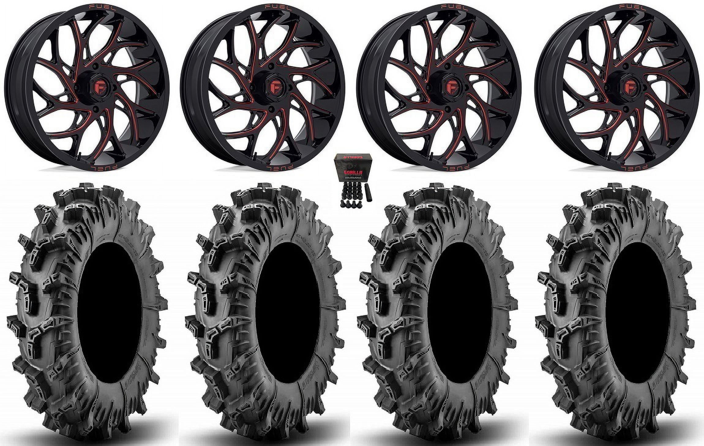 Fuel Runner 24" Wheels Red 44" Terminator Max Tires Sportsman RZR ...