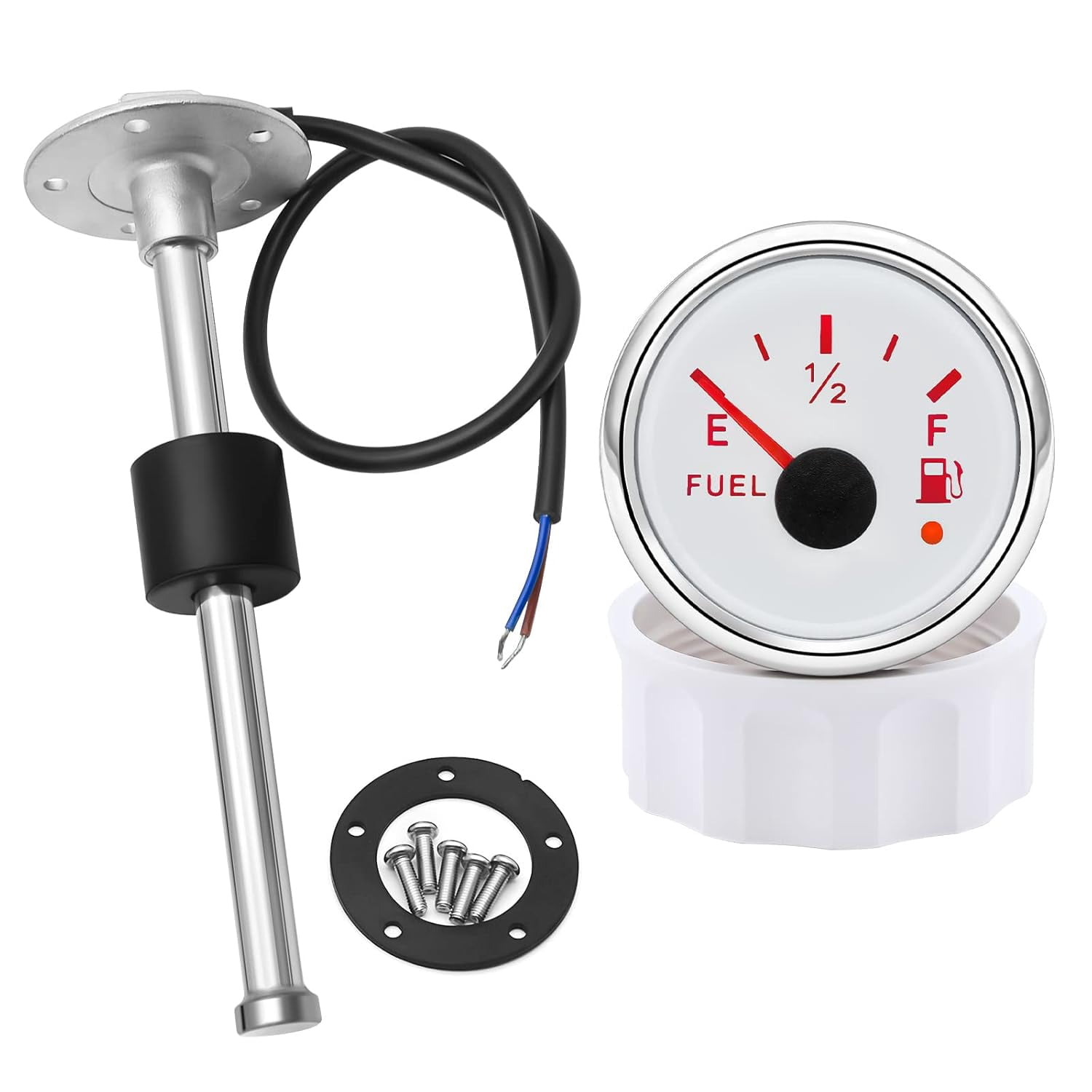 Fuel Sending Unit and Gauge Kit 240-33ohm 6" Marine Boat Water Fuel ...