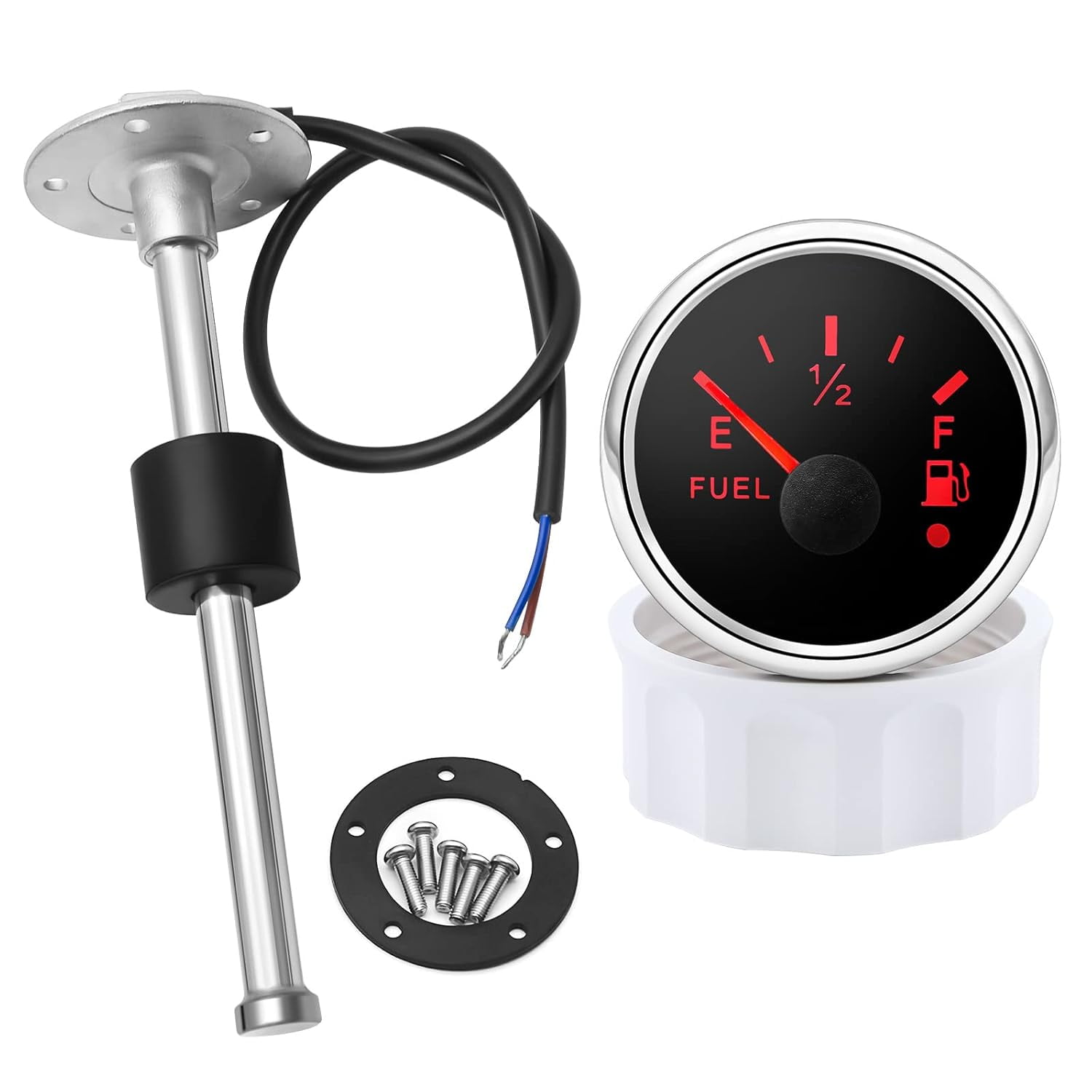 Fuel Sending Unit and Gauge Kit 240-33ohm 8" Marine Boat Water Fuel ...