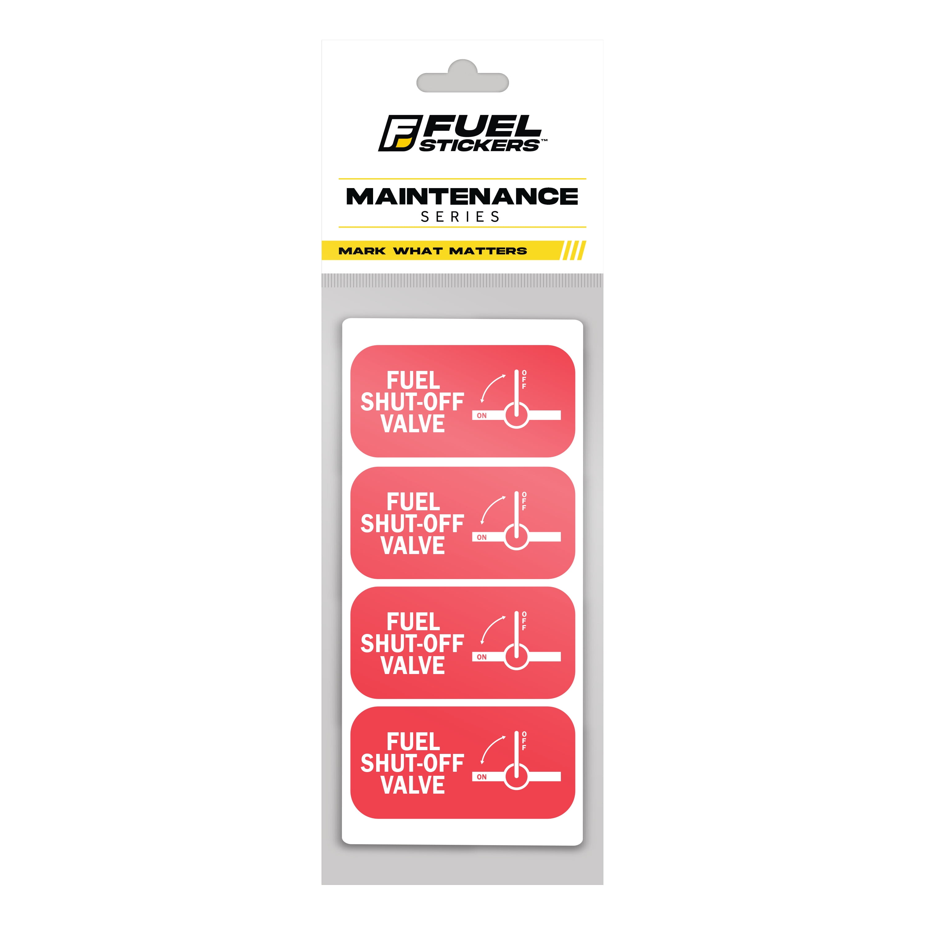 Fuel Shut Off Valve Sticker | Size: 2x1 inch | 4 Pack - Walmart.com