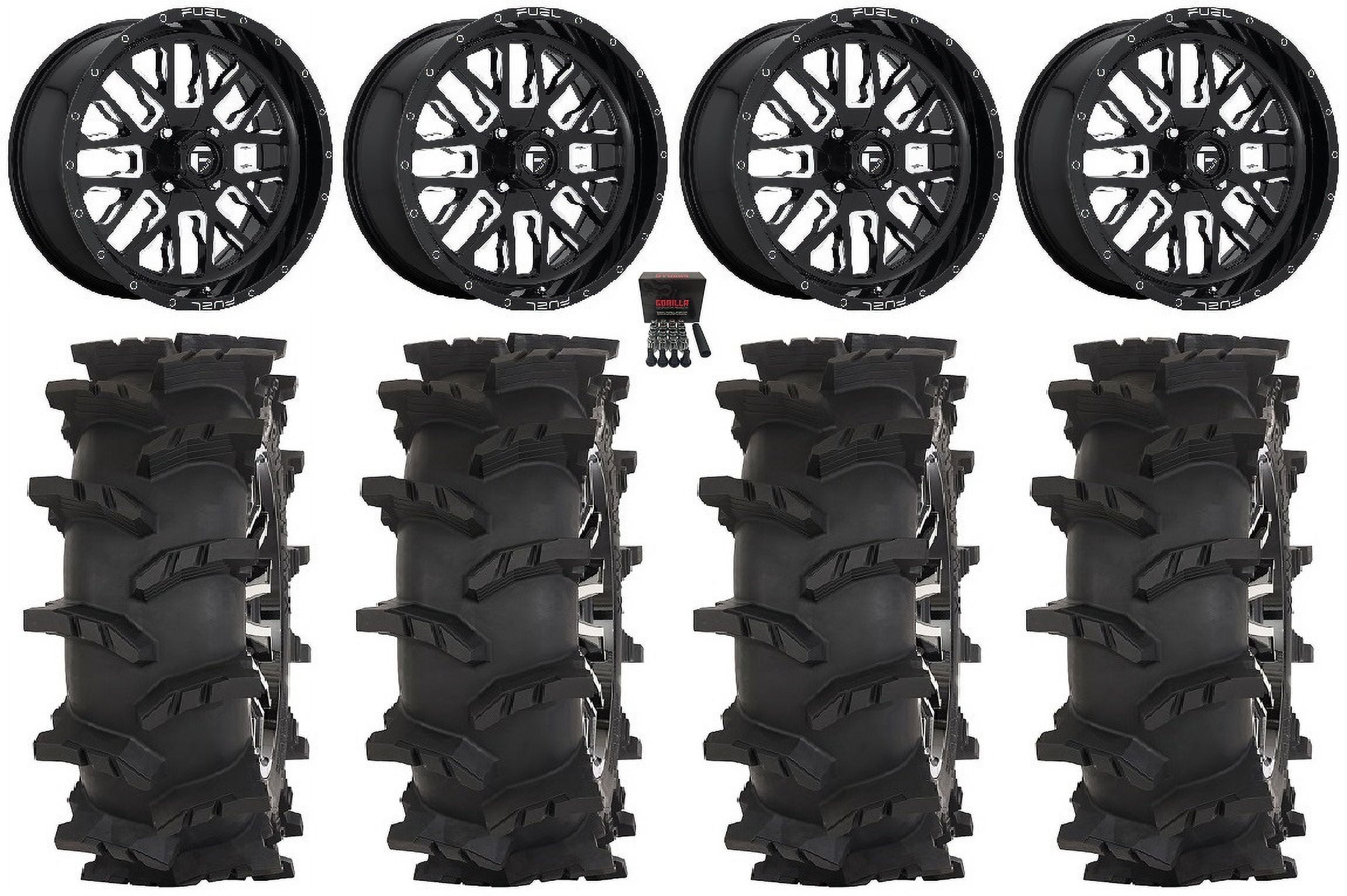 Fuel Stroke 24" Wheels Black 44" Outlaw Max Tires Can-Am Maverick X3 ...
