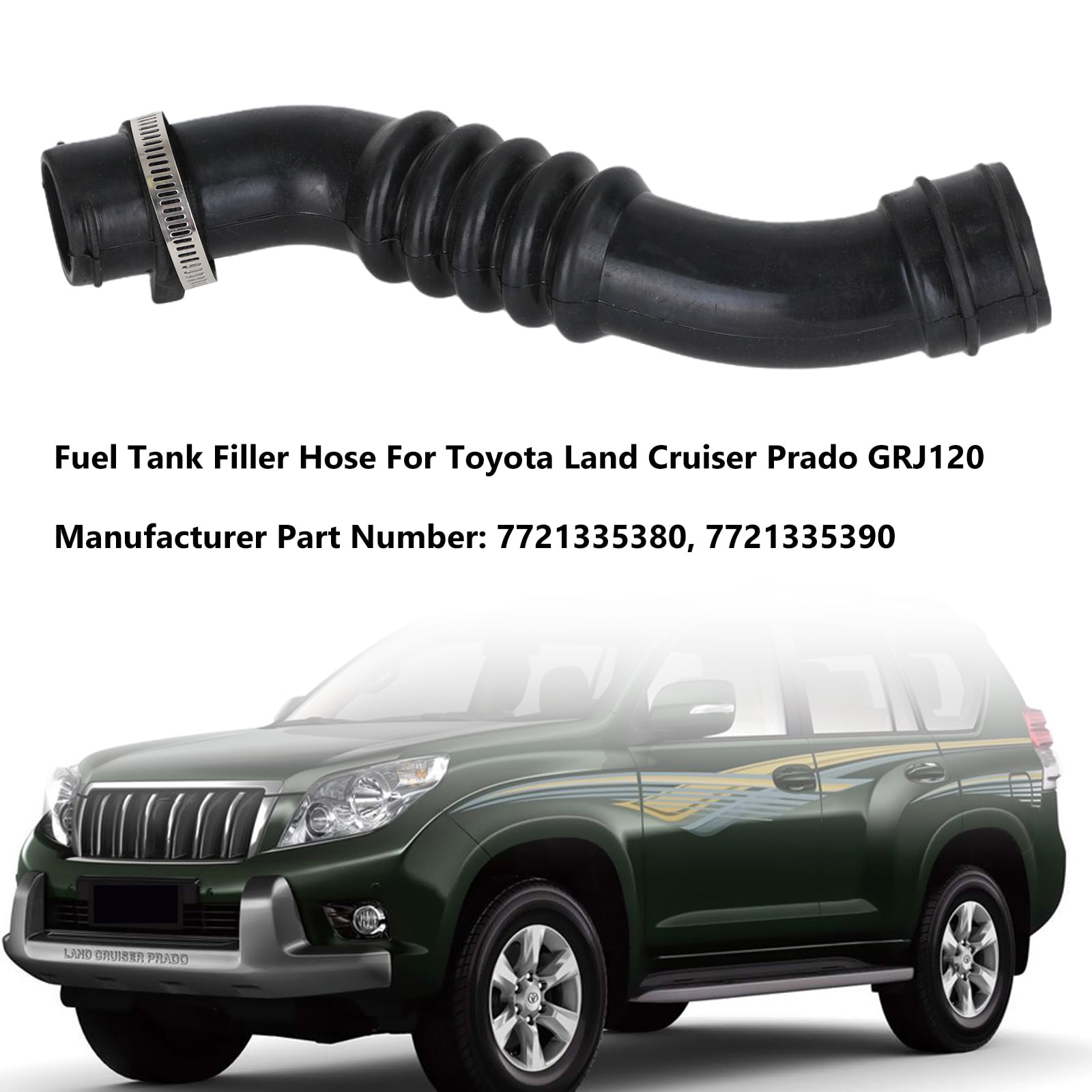 Fuel Tank Filler Hose 7721335380 For Toyota Land Cruiser Prado GRJ120 ...