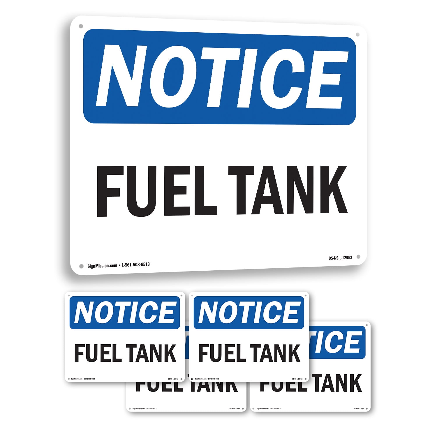 Fuel Tank OSHA Notice Aluminum Sign 18 Inch x 12 Inch - 5 Pack ...