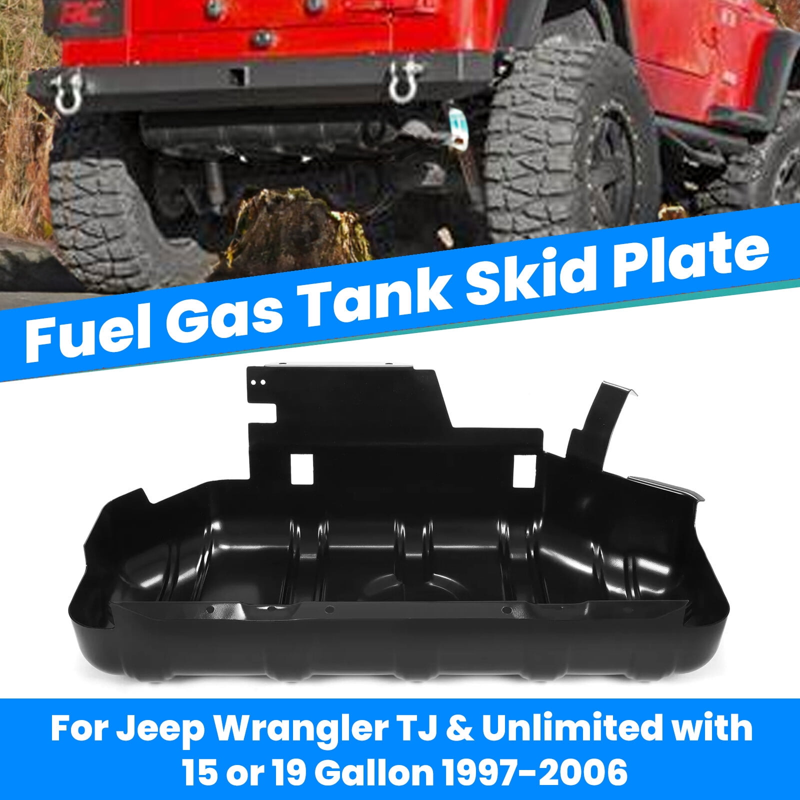 Fuel Tank Skid Plate For 97-06 Jeep Wrangler TJ & Unlimited with 15 or ...