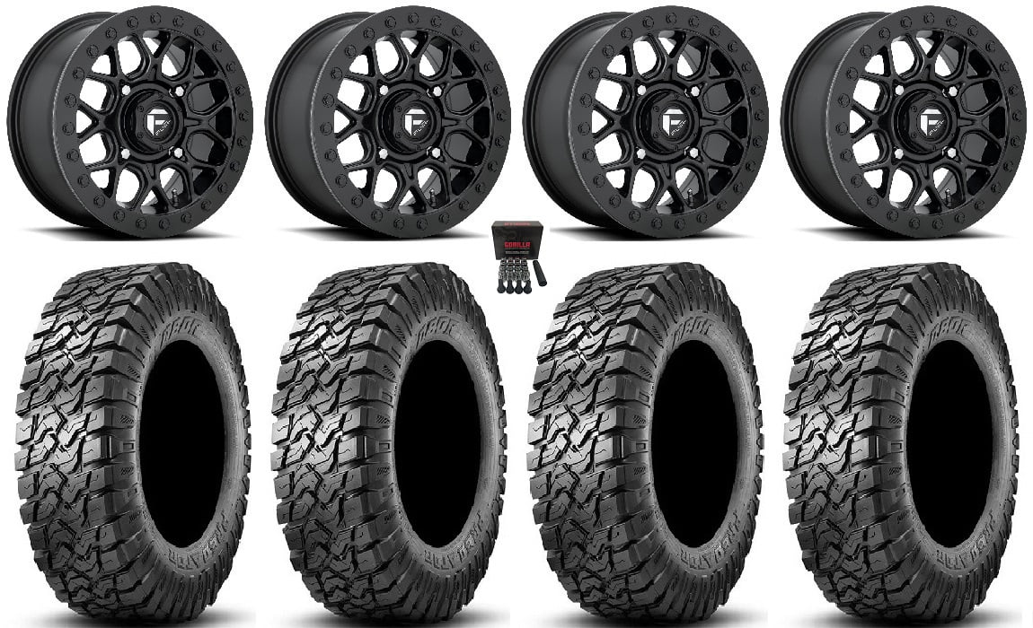 Fuel Tech Beadlock 15" Wheels Bk 30" Predator Tires Can-Am Maverick X3 ...