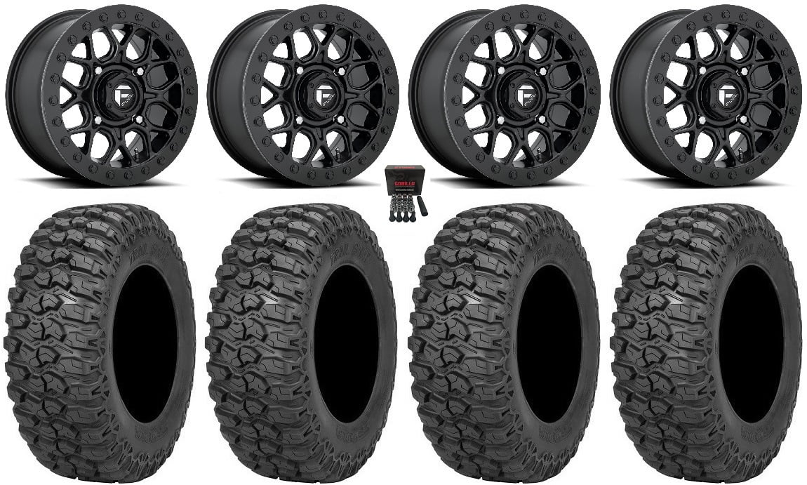 Fuel Tech Beadlock 15" Wheels Bk 35" Trail Saw 2.0 Tires Sportsman RZR ...