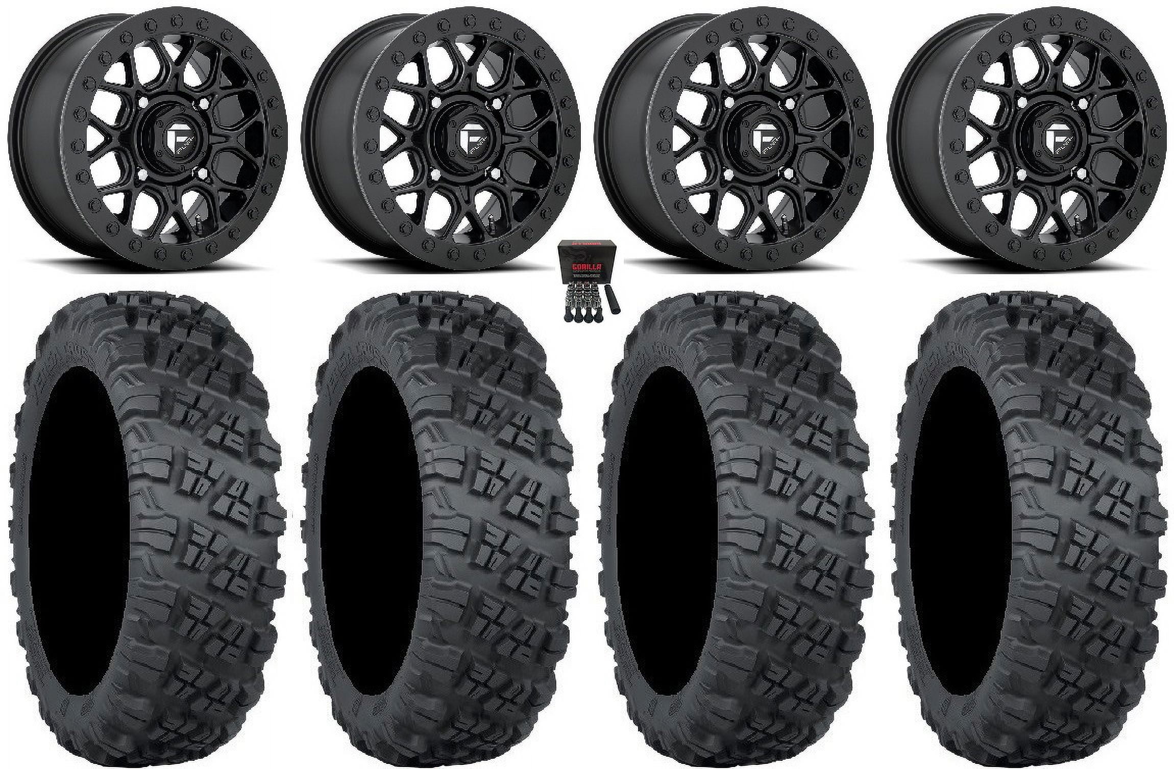 Fuel Tech Beadlock 15" Wheels Bk 35" Versa Cross V3 Tires Can-Am ...