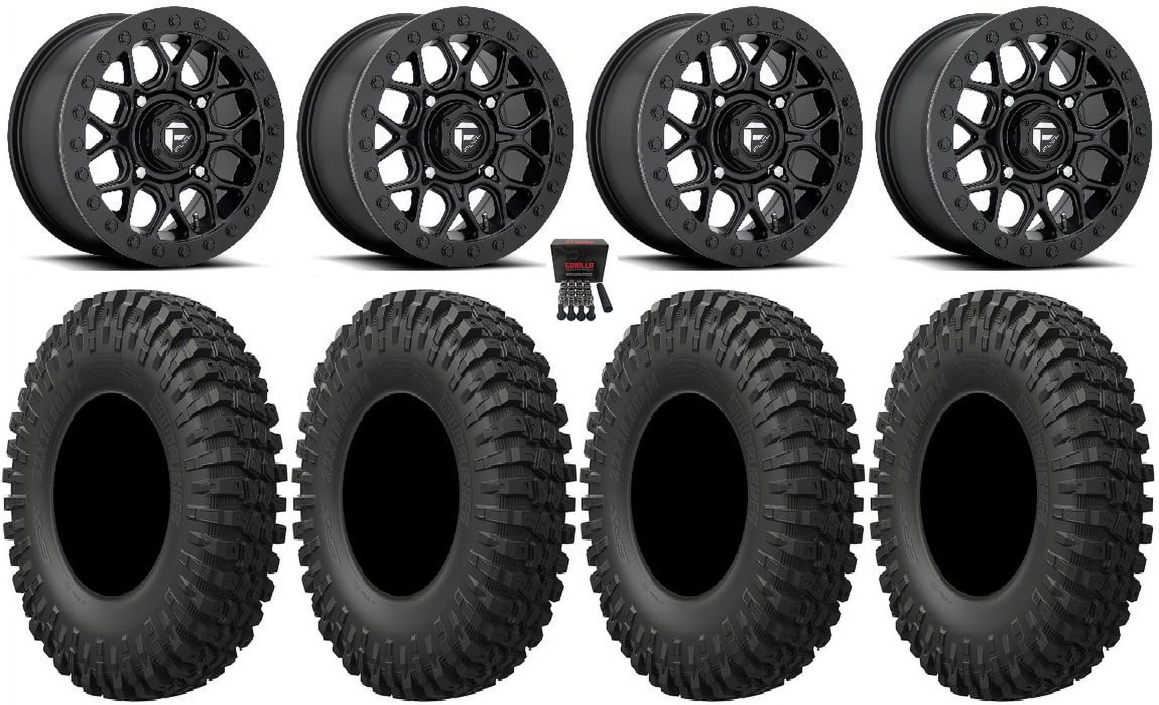 Fuel Tech Beadlock 15" Wheels Black 33" MotoCrusher Tires Can-Am ...