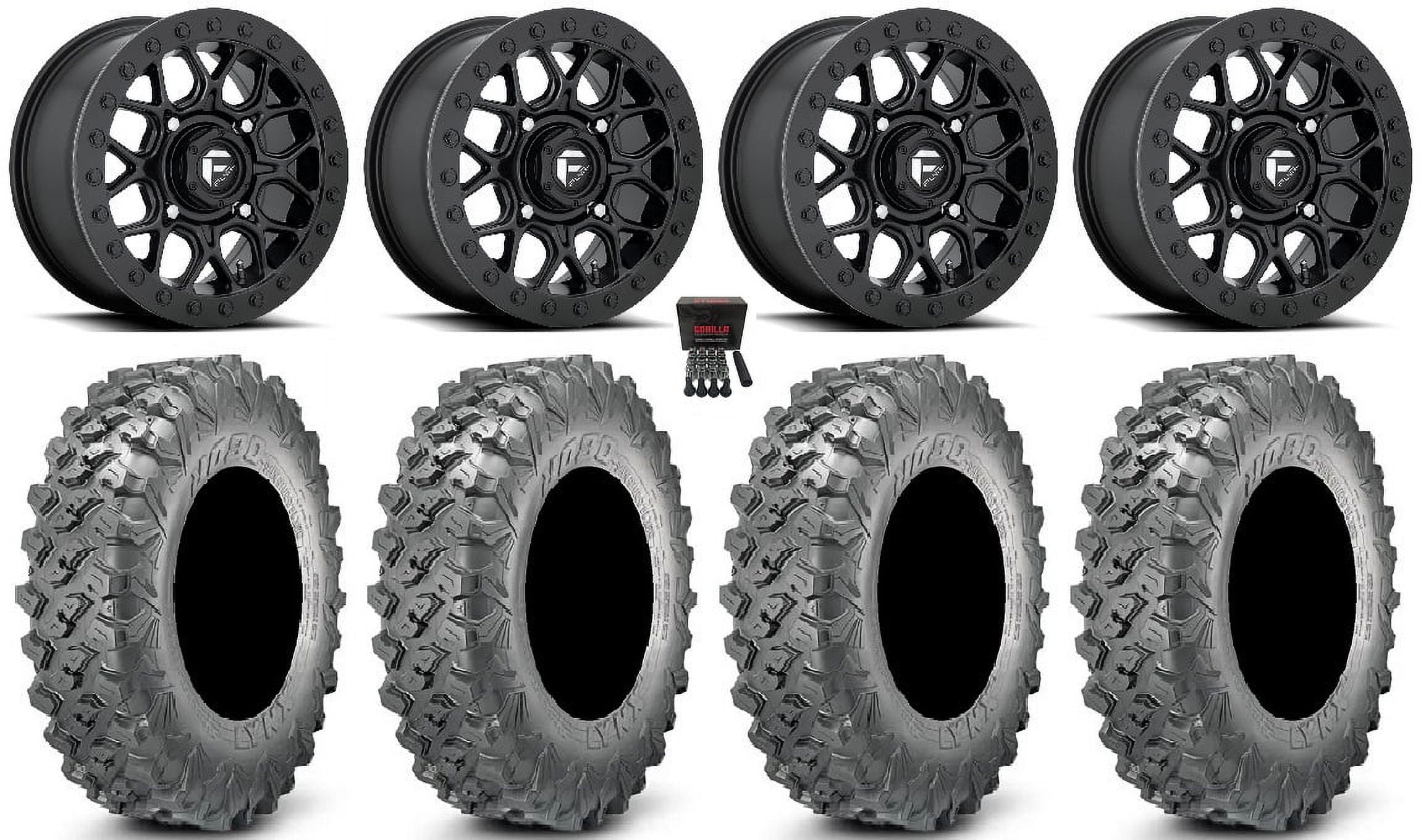 Fuel Tech Beadlock 15" Wheels Black 35" Lynx SXS Tires Polaris RZR XP ...