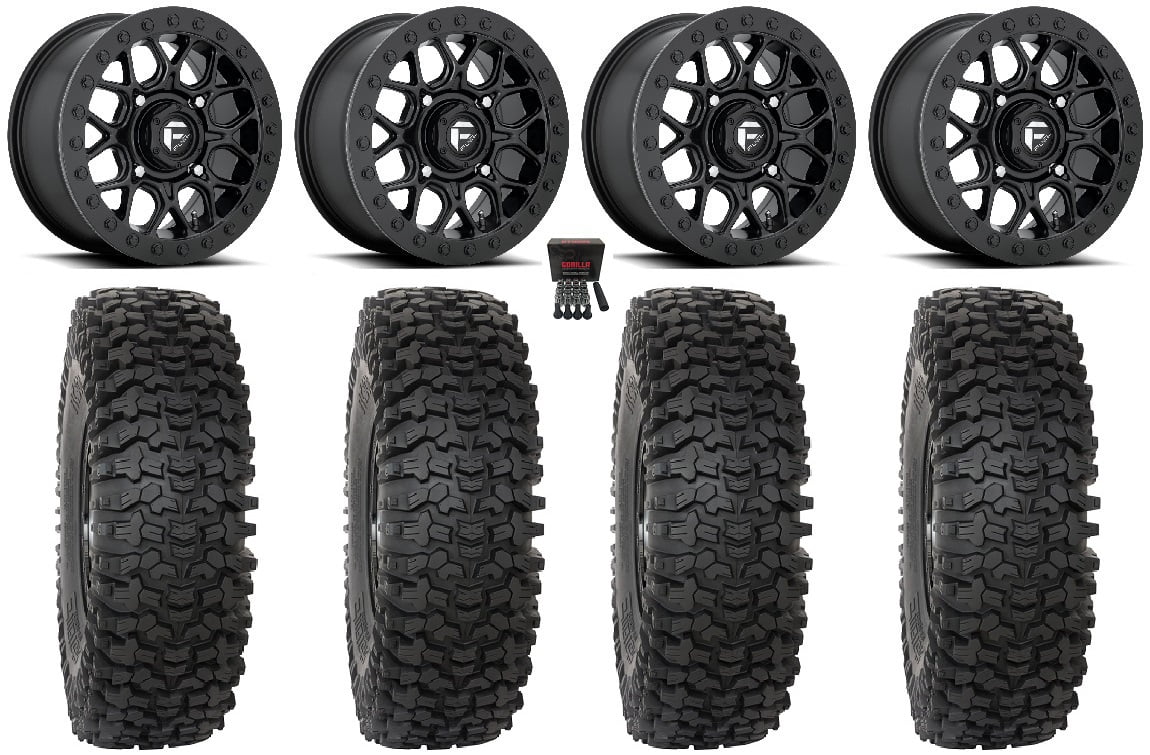 Fuel Tech Beadlock 15" Wheels Black 37" RC500S Sticky Tires Can-Am ...