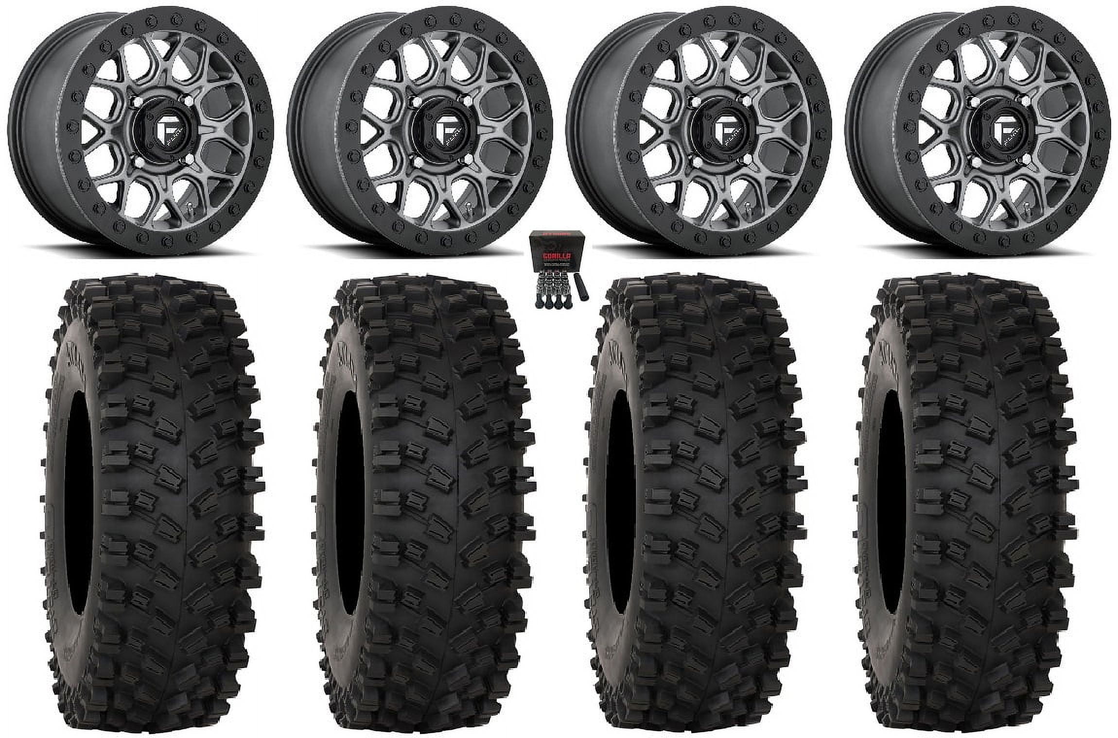 Fuel Tech Beadlock 15" Wheels Gm 32" ATX470 Tires Kawasaki Mule Pro FXT ...