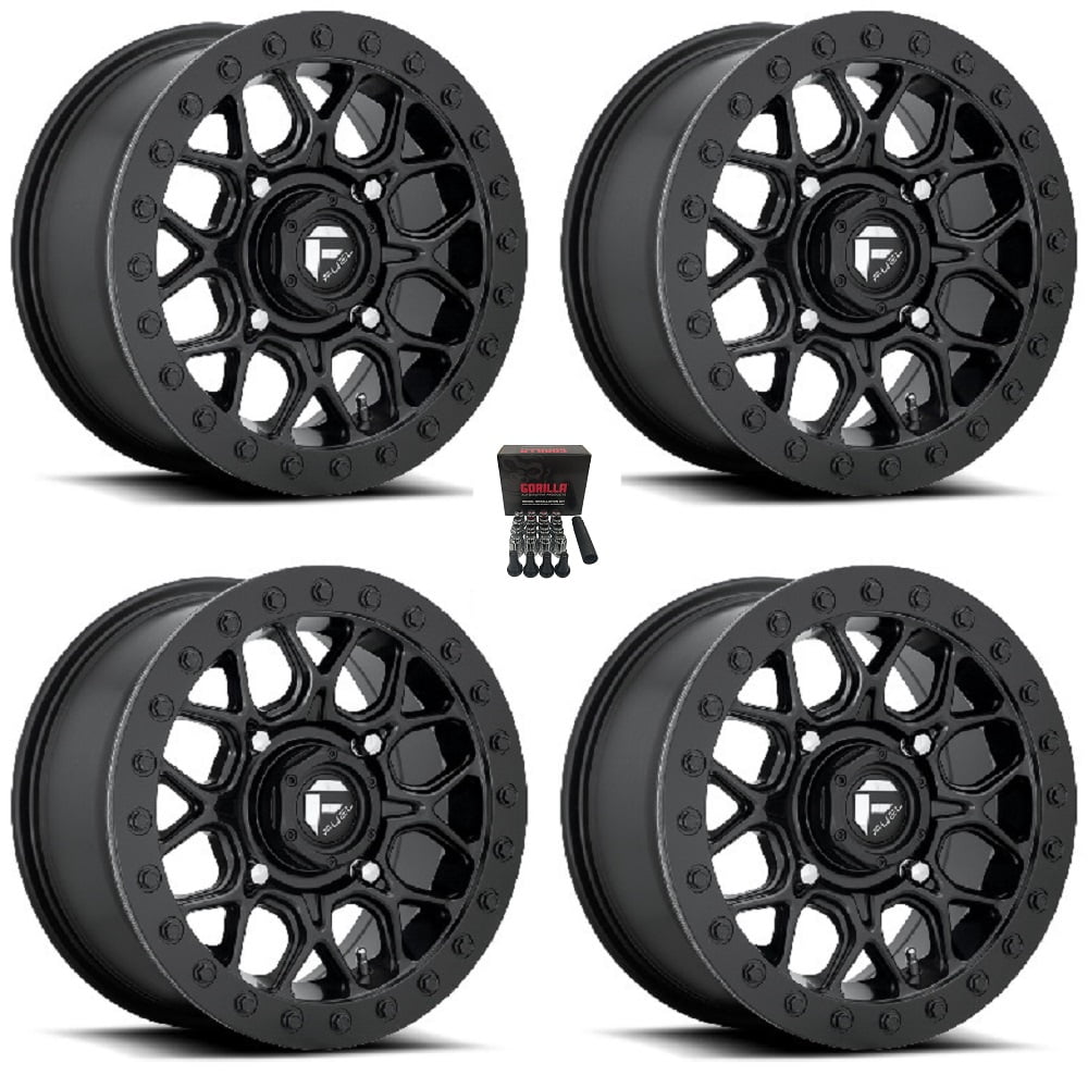 Fuel Tech Beadlock 15x10 Wide Wheels Black Can-Am Maverick X3 / Honda ...