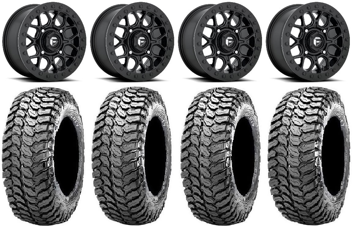 Fuel Tech Beadlock Black 15" Wheels 29" Liberty Tires Sportsman RZR ...