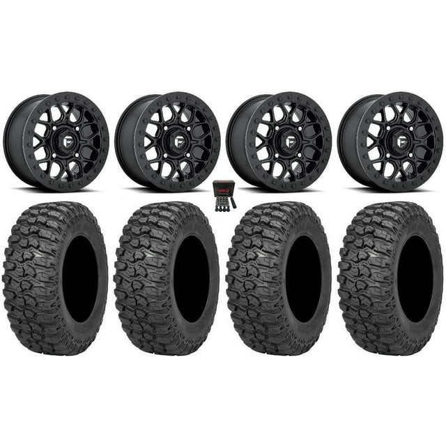 Fuel Tech Beadlock Black 15" Wheels 30" Trail Saw 2.0 Tires Kawasaki ...
