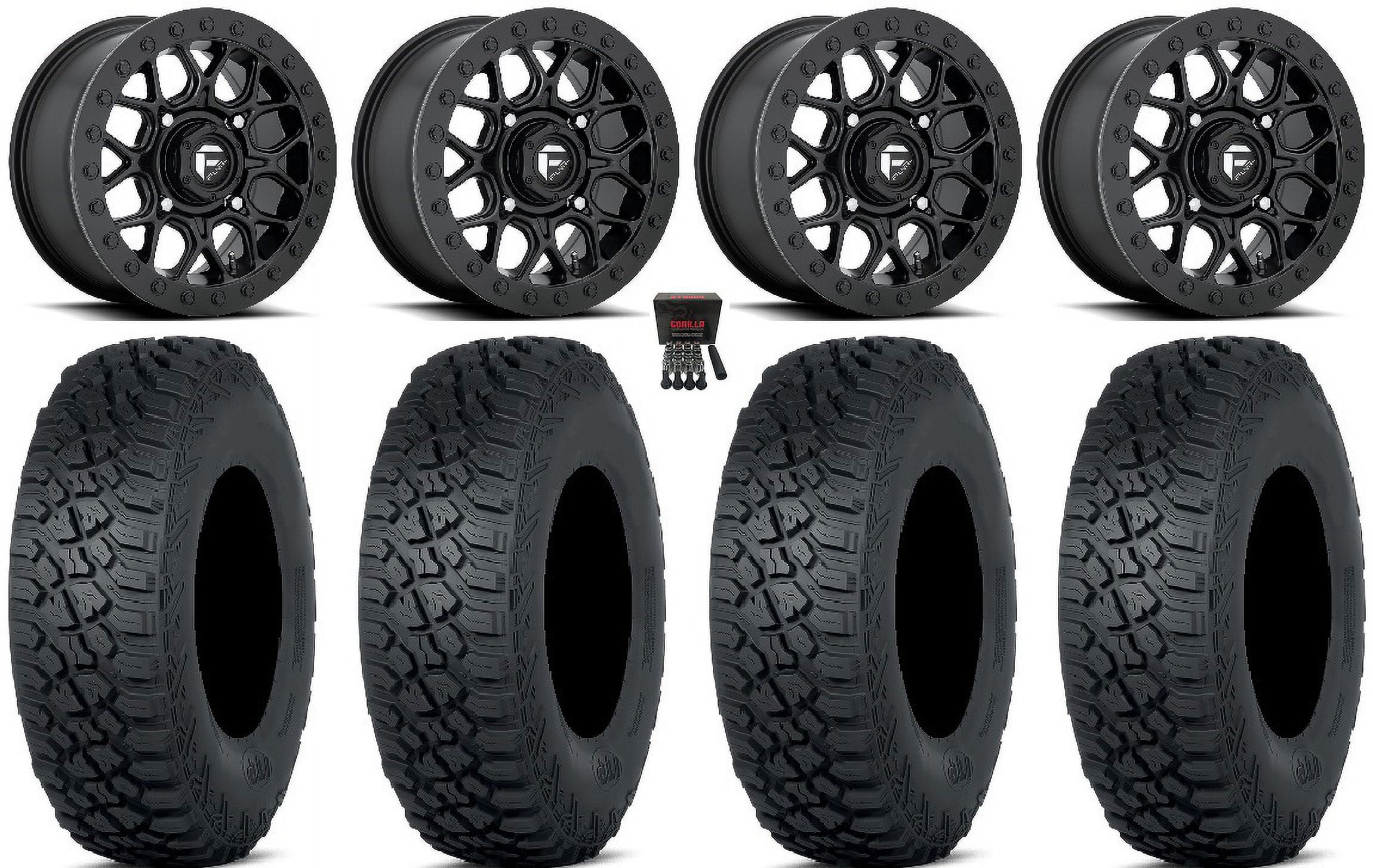Fuel Tech Beadlock Black 15" Wheels 33" Tenacity XNR Tires Can-Am ...