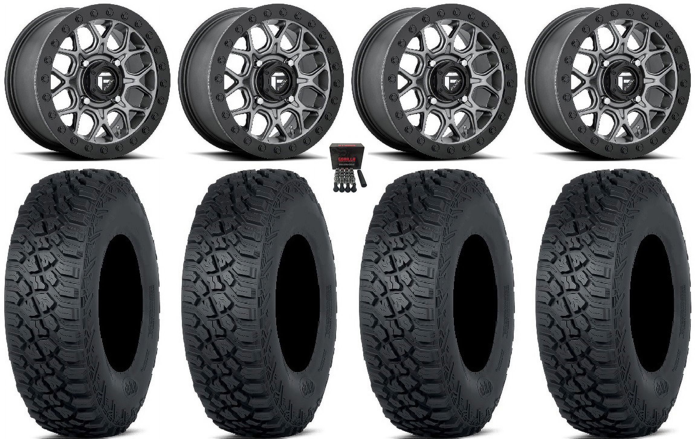 Fuel Tech Beadlock Gm 15" Wheels 35" Tenacity XNR Tires Can-Am Maverick ...