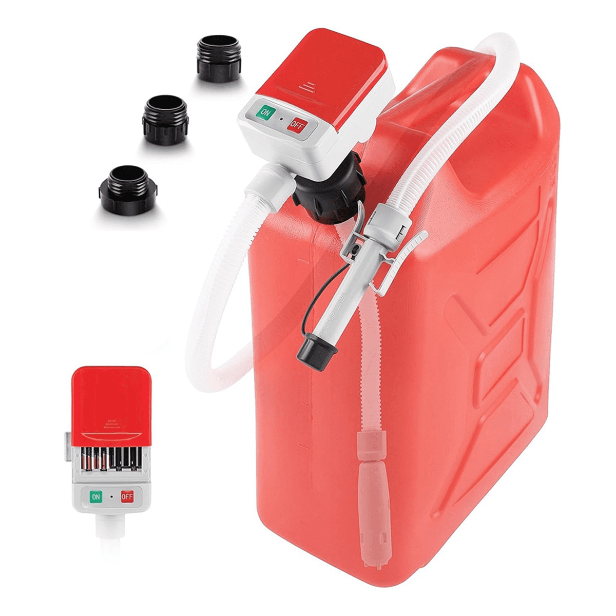 Fuel Transfer Pump with Auto-Stop Sensor and 3 Tank Adapter, 2.4GPM ...