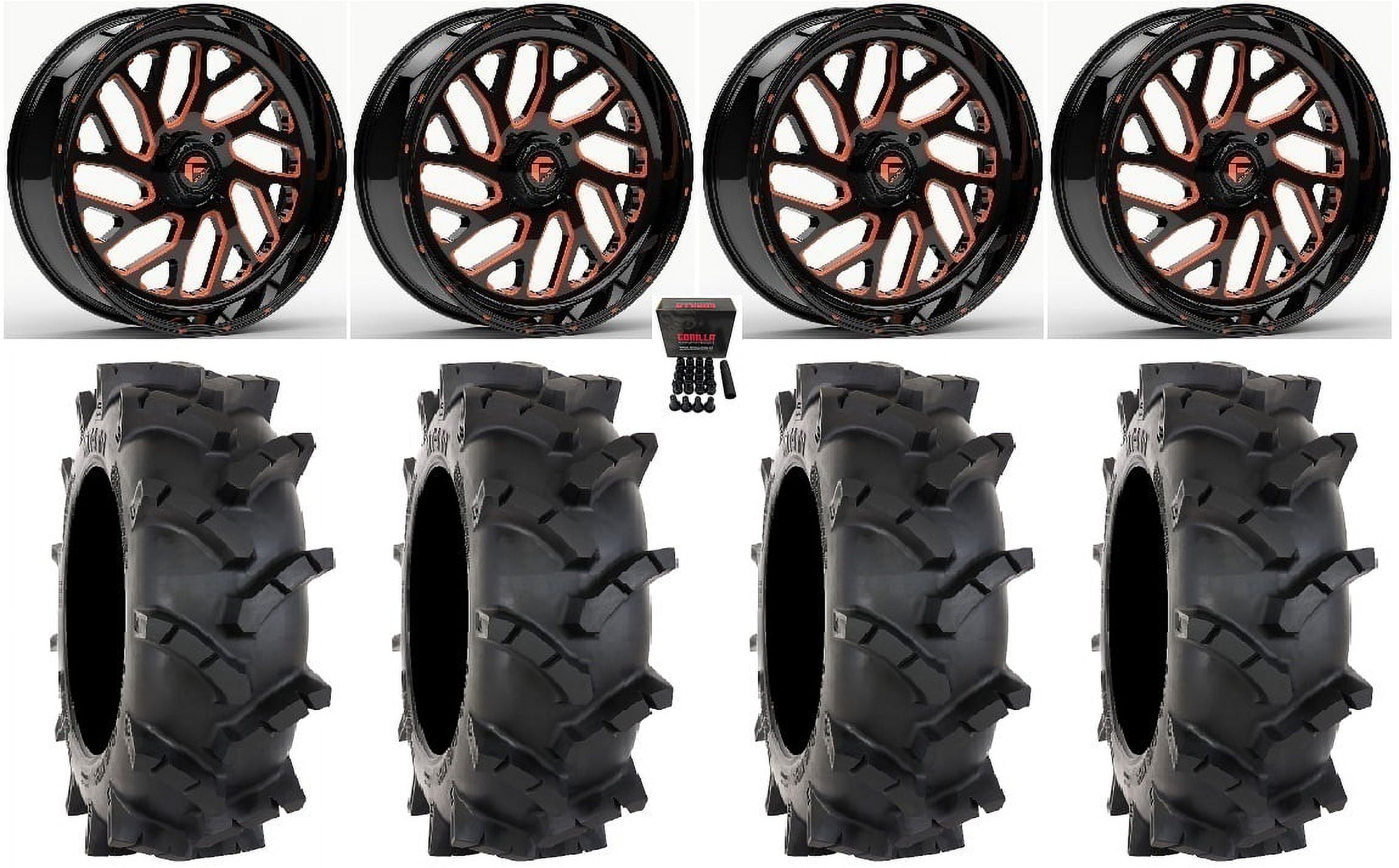 Fuel Triton 24" Wheels Orange 40" MT410 Tires Sportsman RZR Ranger ...