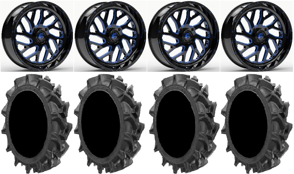 Fuel Triton Blue 20" Wheels 35" MotoHavok Tires Polaris RZR XP 1000 ...