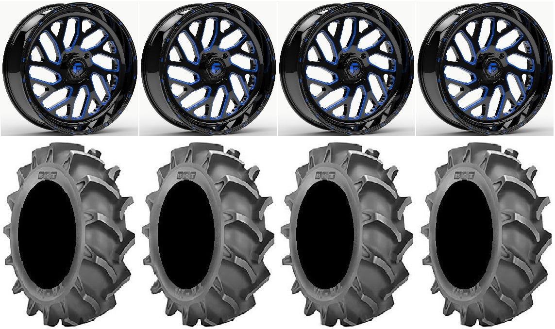 Fuel Triton Blue 20" Wheels 35x8.3 BKT 171 Tires Sportsman RZR Ranger ...