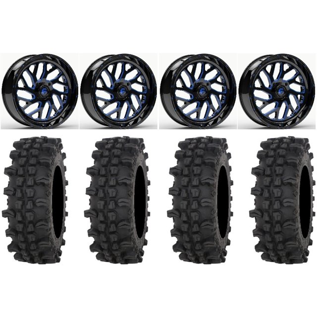Fuel Triton Blue 22" Wheels 37" ACP Tires Sportsman RZR Ranger ...