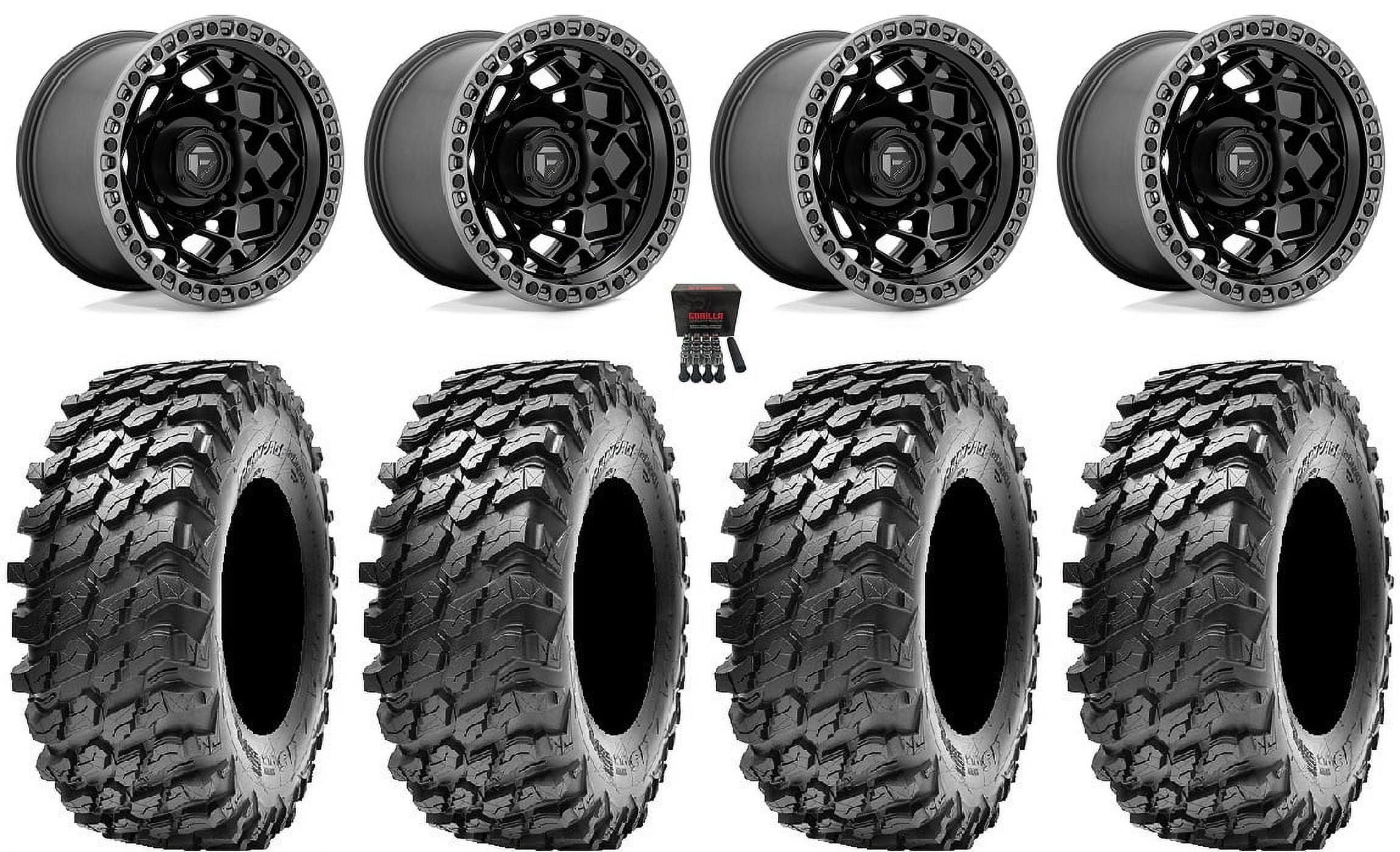 Fuel Unit 15" Wheels Black 30" Rampage Tires Polaris RZR XP 1000 / PRO ...