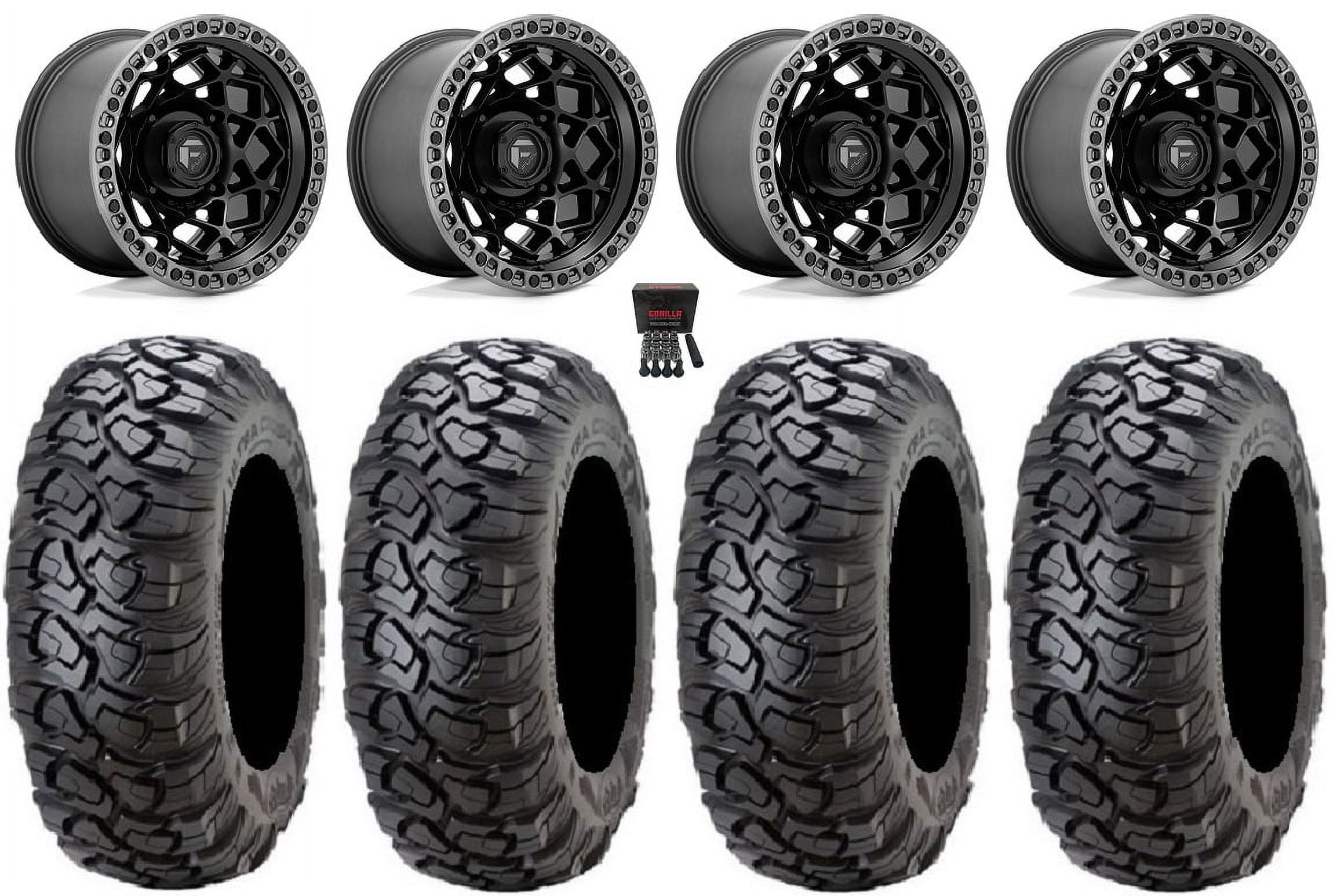 Fuel Unit 15" Wheels Black 32" Ultracross Tires Kawasaki Teryx Mule ...