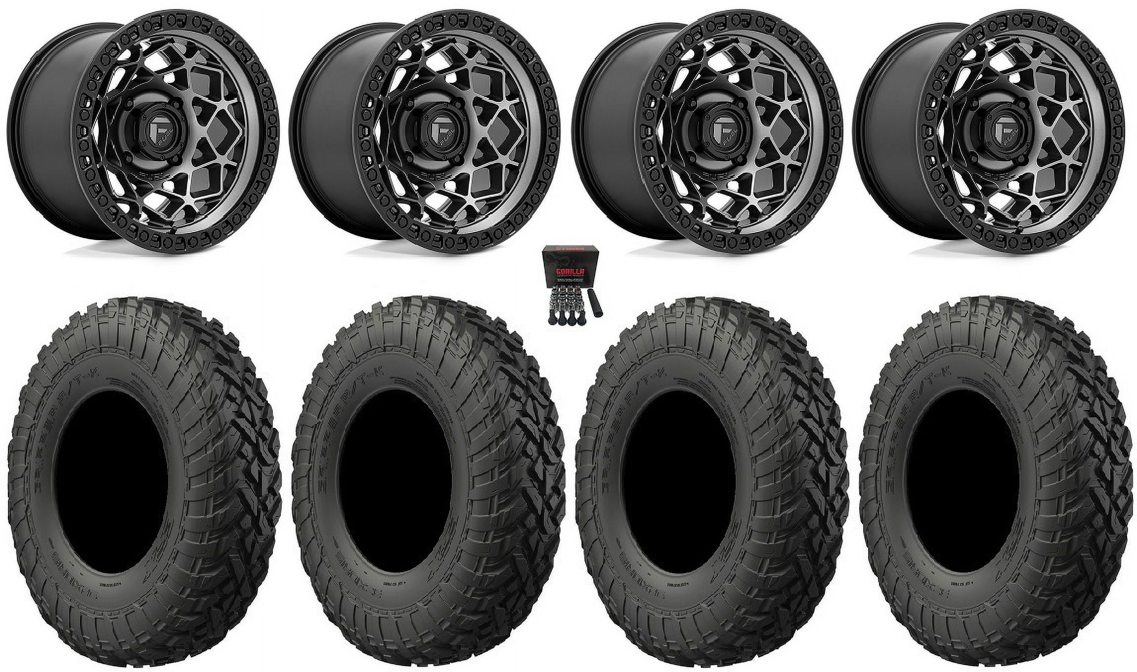 Fuel Unit 15" Wheels Gunmetal 32" Gripper T/R/K Tires Sportsman RZR ...