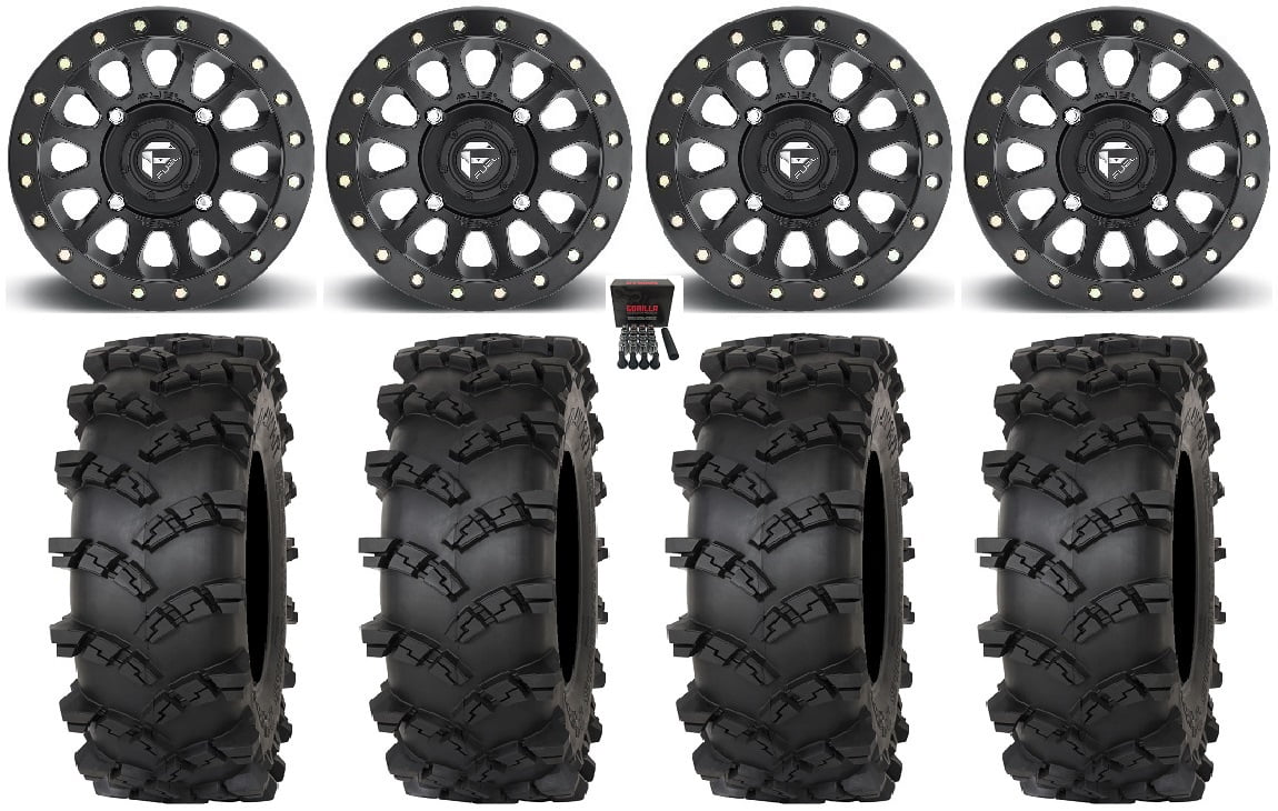 Fuel Vector Beadlock 14" Wheels Black 28" Outlaw M/T Tires Sportsman ...