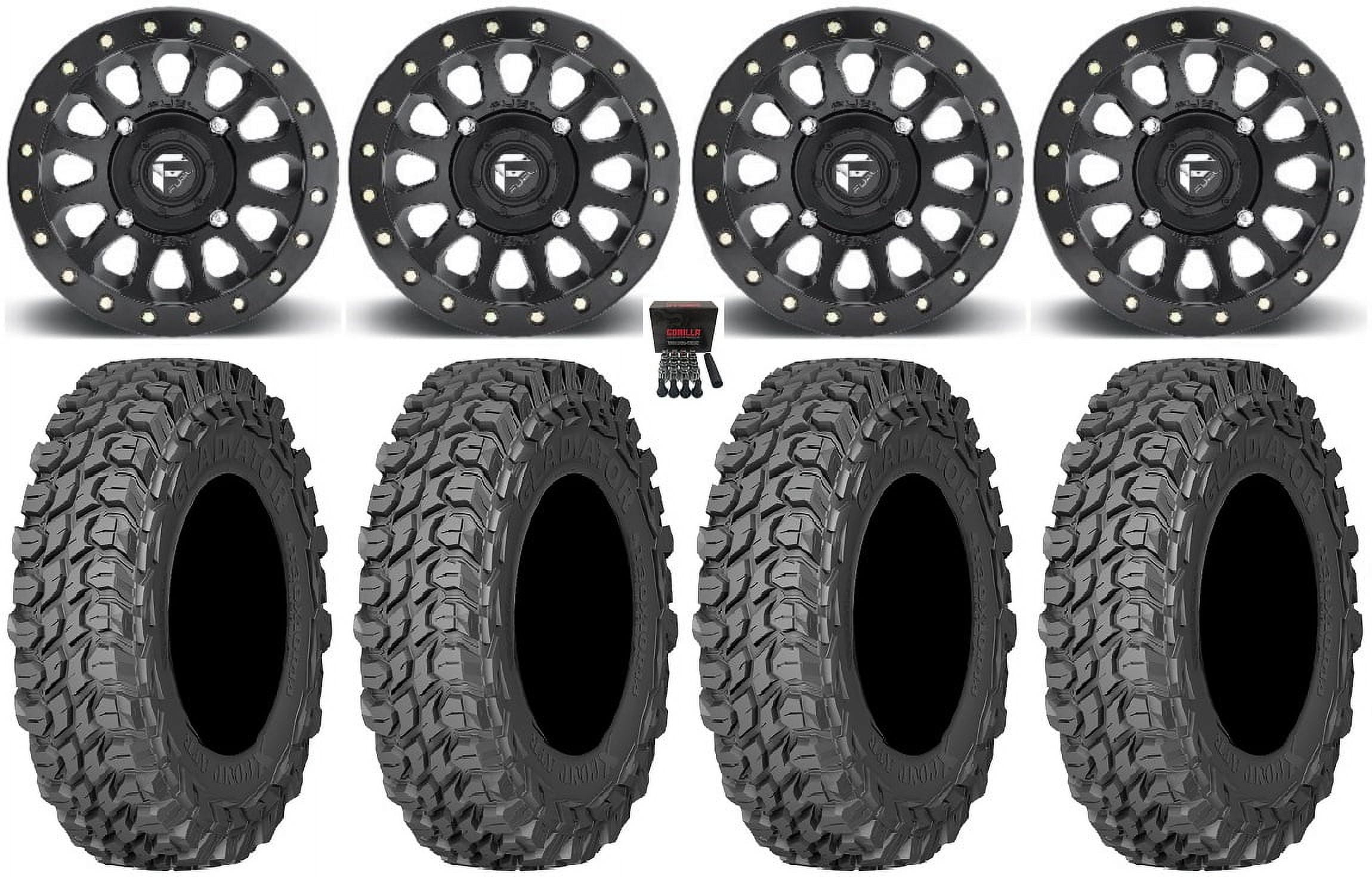 Fuel Vector Beadlock 15" Wheels Bk 32" X Comp ATR Tires Kawasaki Mule ...