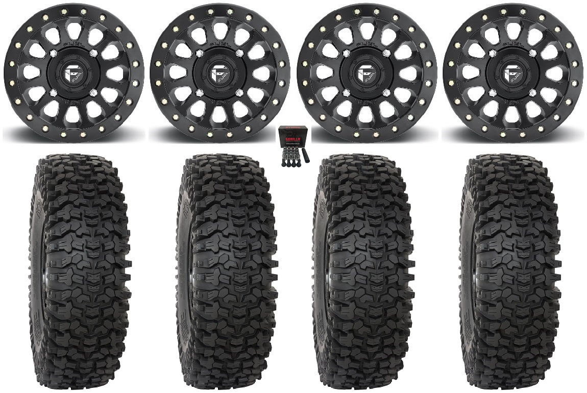Fuel Vector Beadlock 15" Wheels Bk 33" RC500S Sticky Tires Kawasaki ...