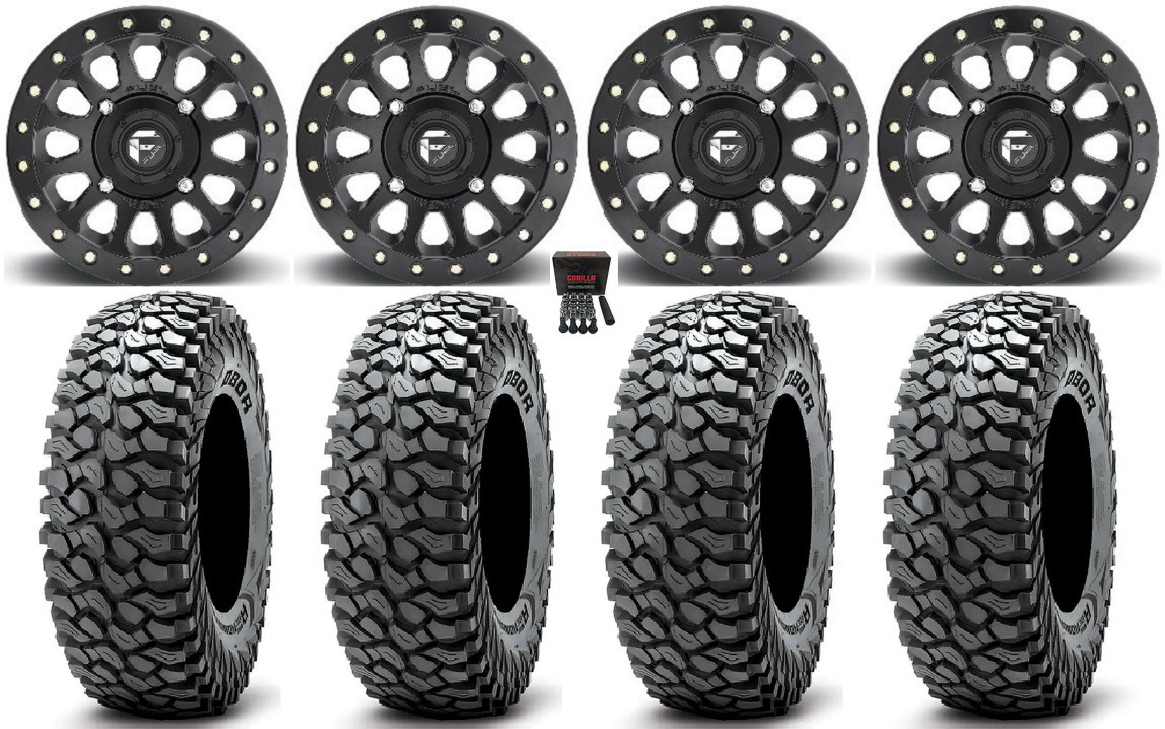 Fuel Vector Beadlock 15" Wheels Bk 35" RocScraper Tires Polaris RZR XP ...