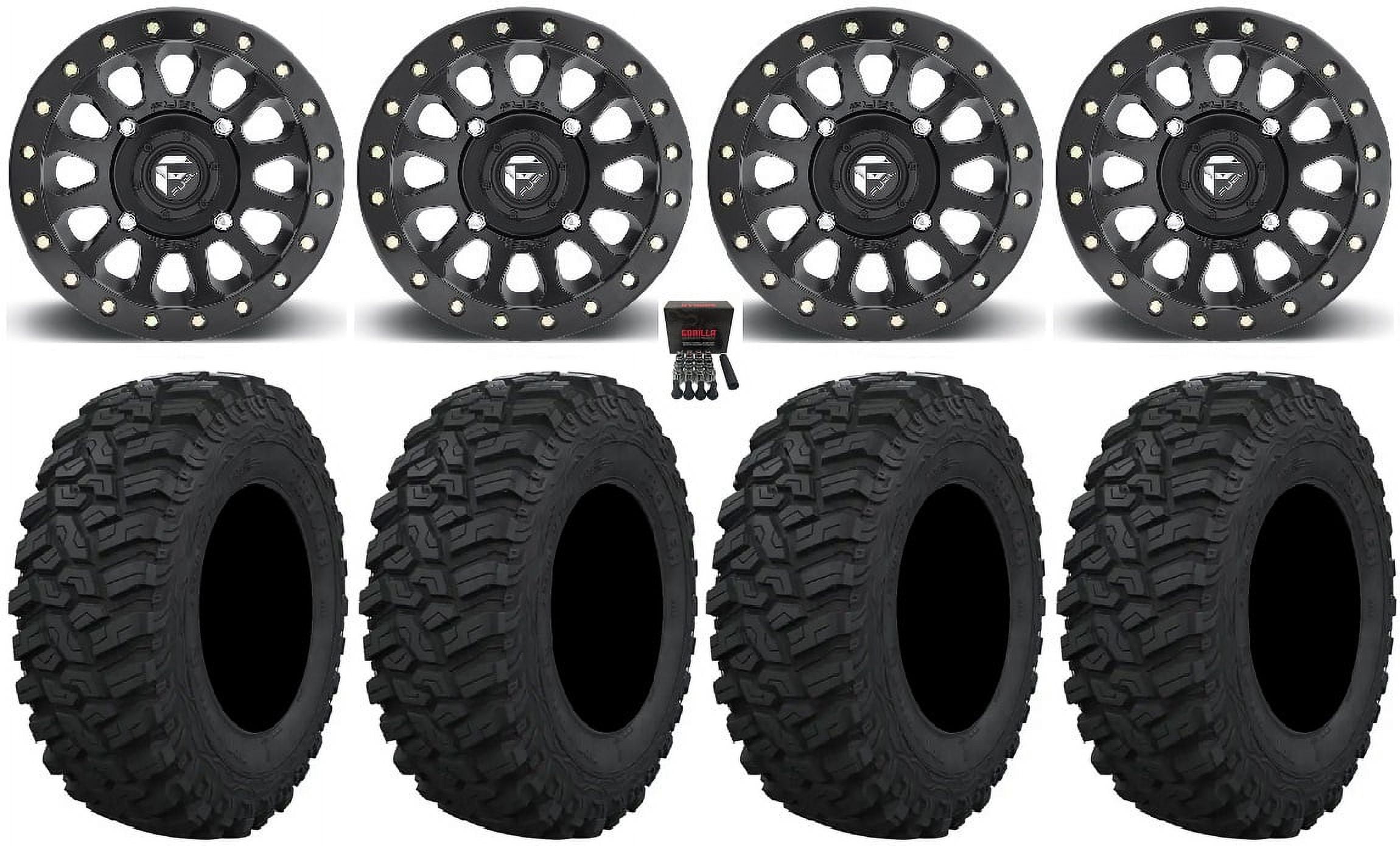 Fuel Vector Beadlock 15" Wheels Black 33" Trekker Tires Sportsman RZR ...