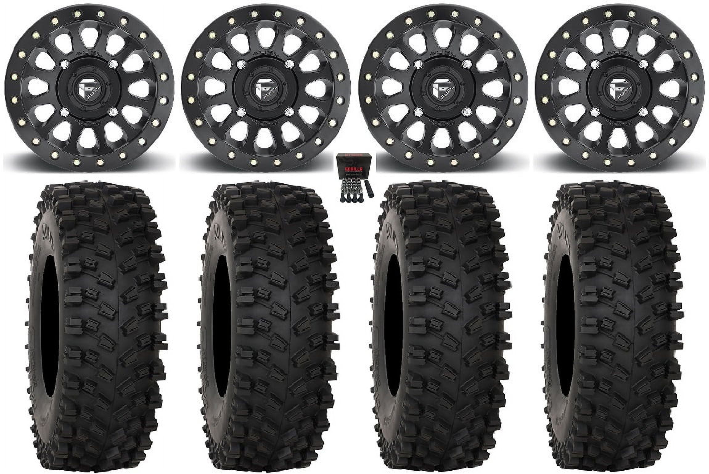Fuel Vector Beadlock 15" Wheels Black 35" ATX470 Tires Can-Am Commander ...