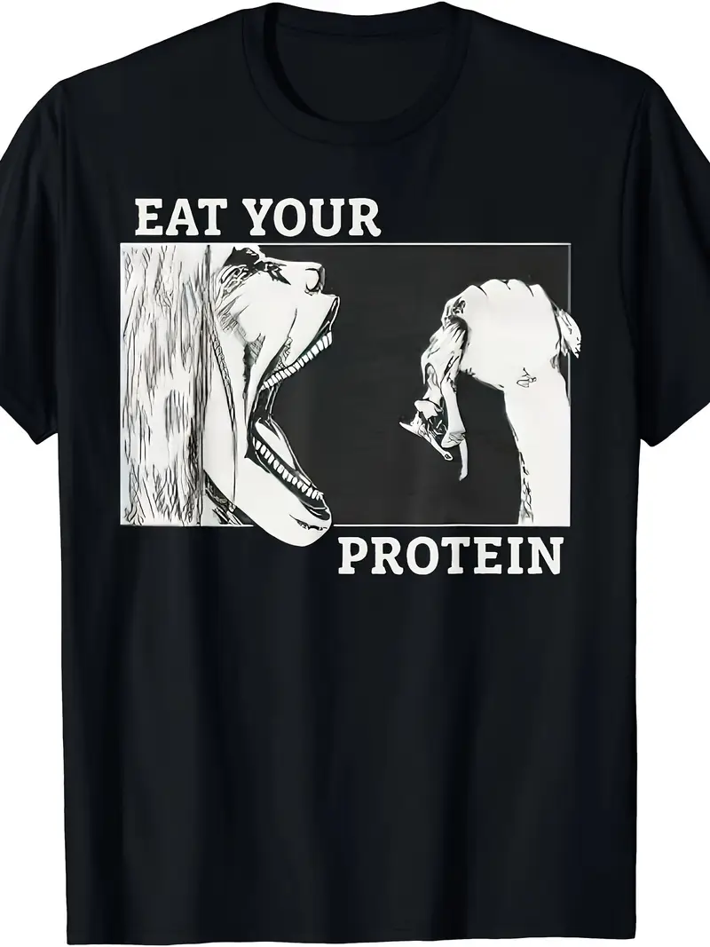 "Fuel Your Gains" Workout Graphic Tee - Humorous Gym Workout Tees Breathable Short Sleeve - Men ...